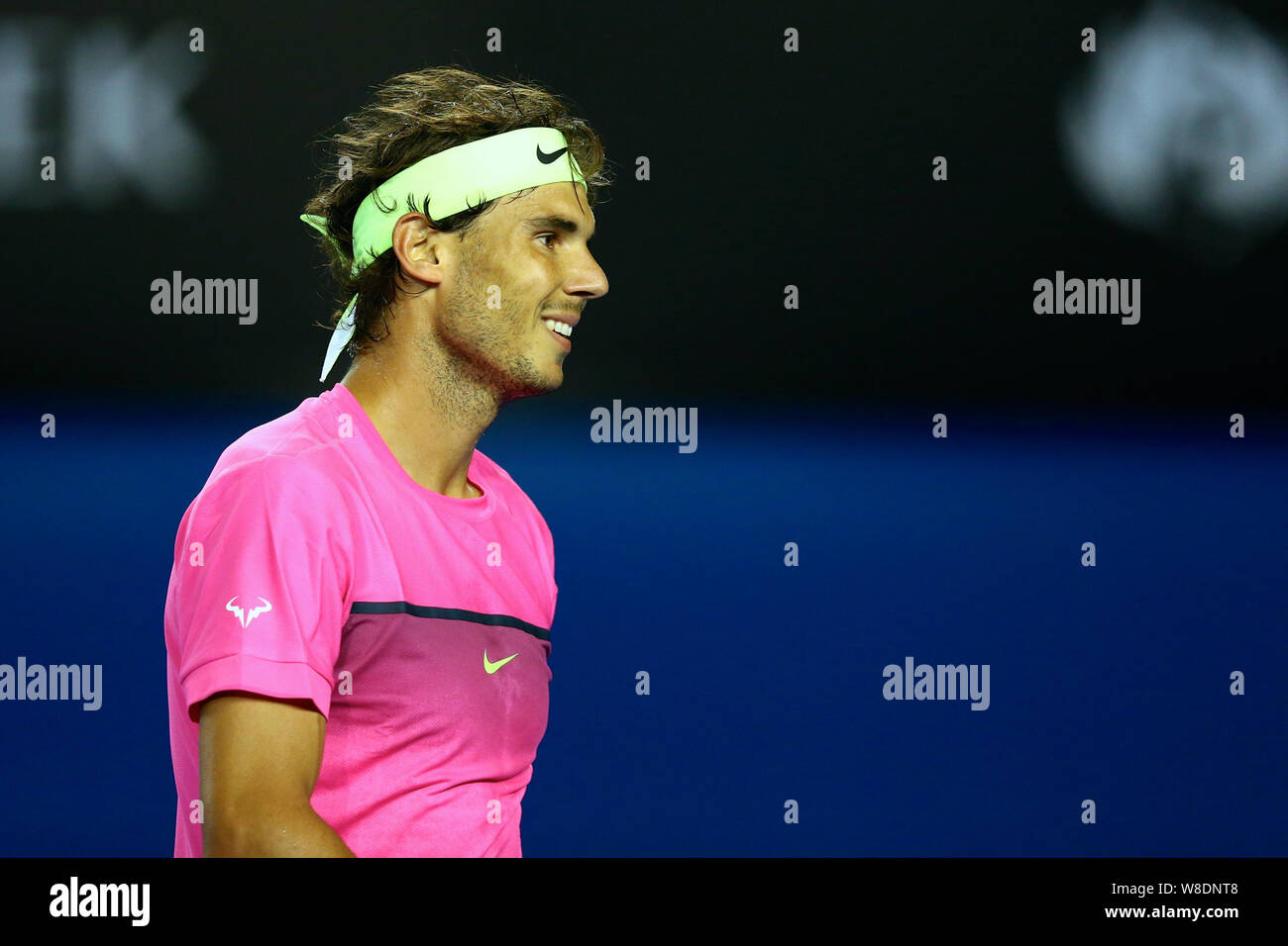 Rafael Nadal of Spain smiles after defeating Dudi Sela of Israel in ...