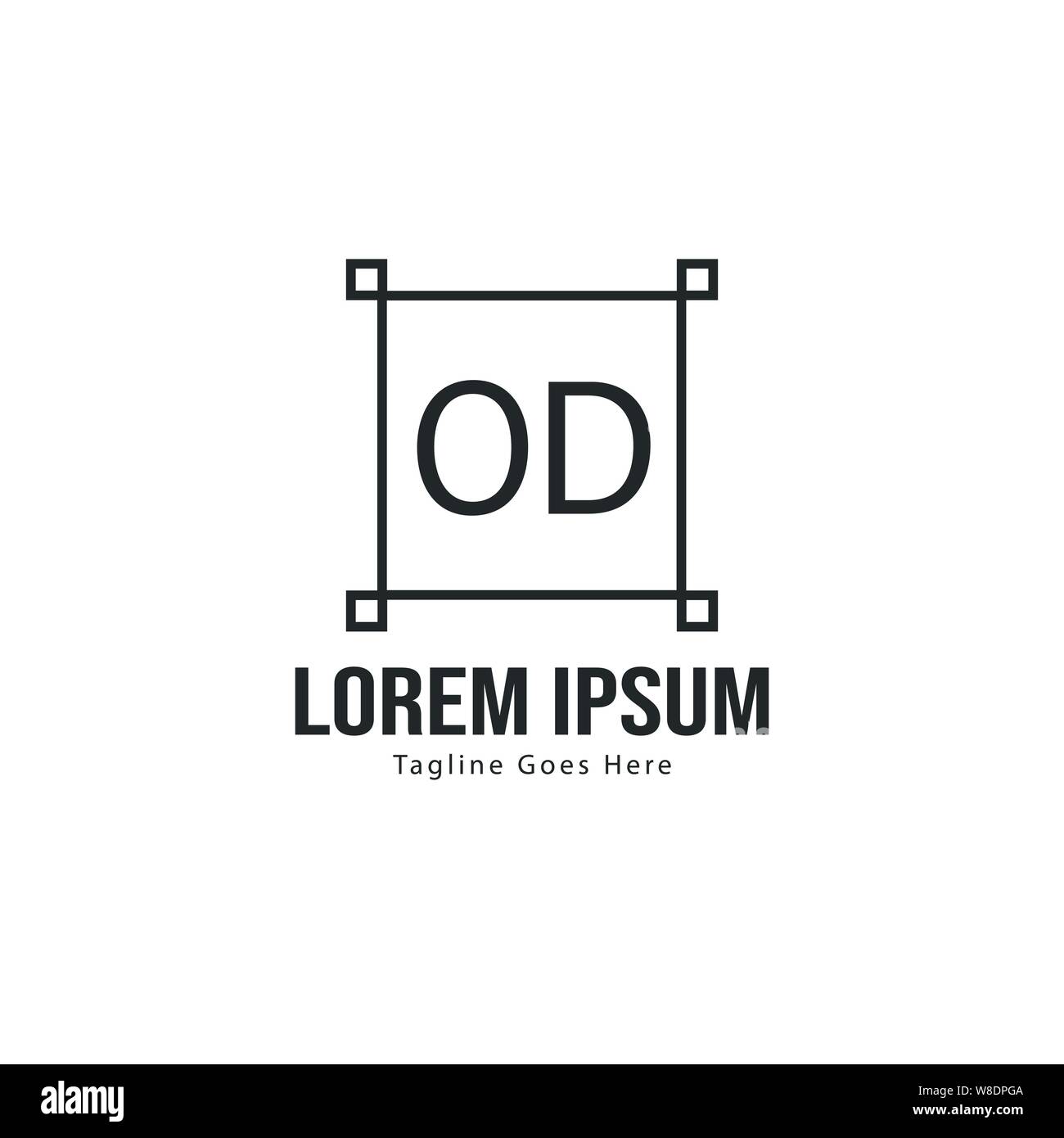 Initial OD logo template with modern frame. Minimalist OD letter logo ...