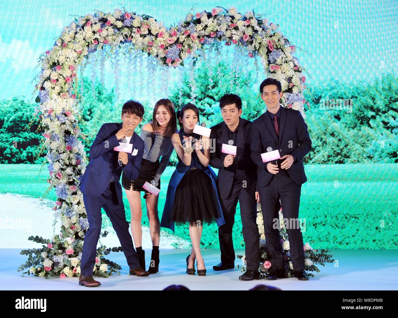 (From left) Chinese actor Li Jiahang, also known as Jean Lee, singer ...