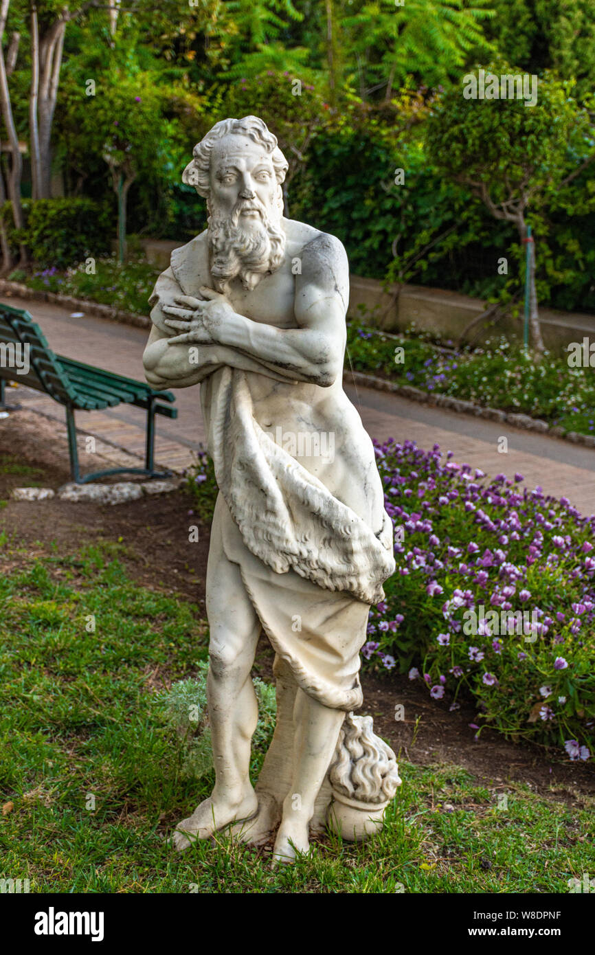 Italy, Capri, statue in the gardens of Augustus Stock Photo - Alamy