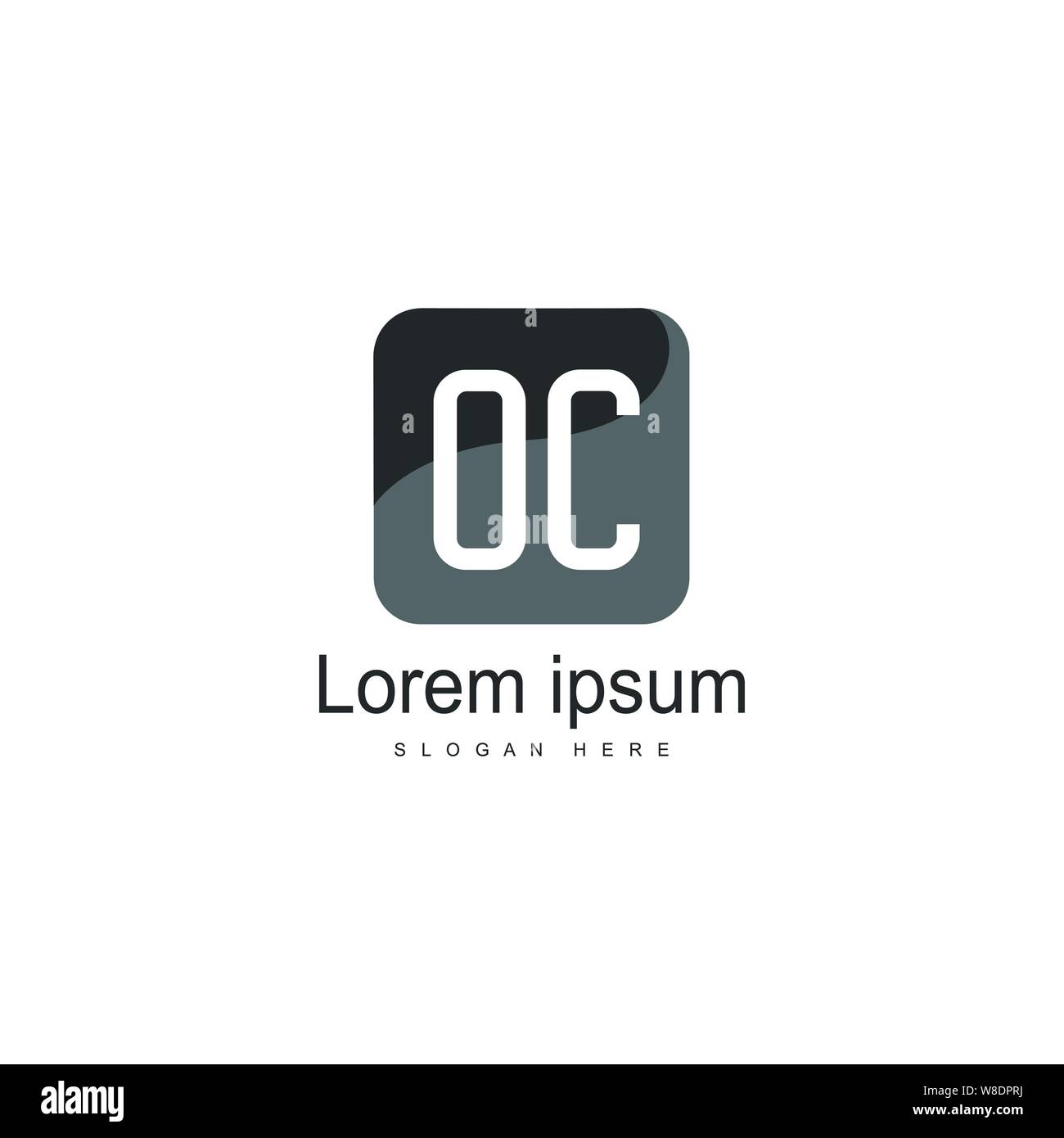 Initial OC logo template with modern frame. Minimalist OC letter logo ...