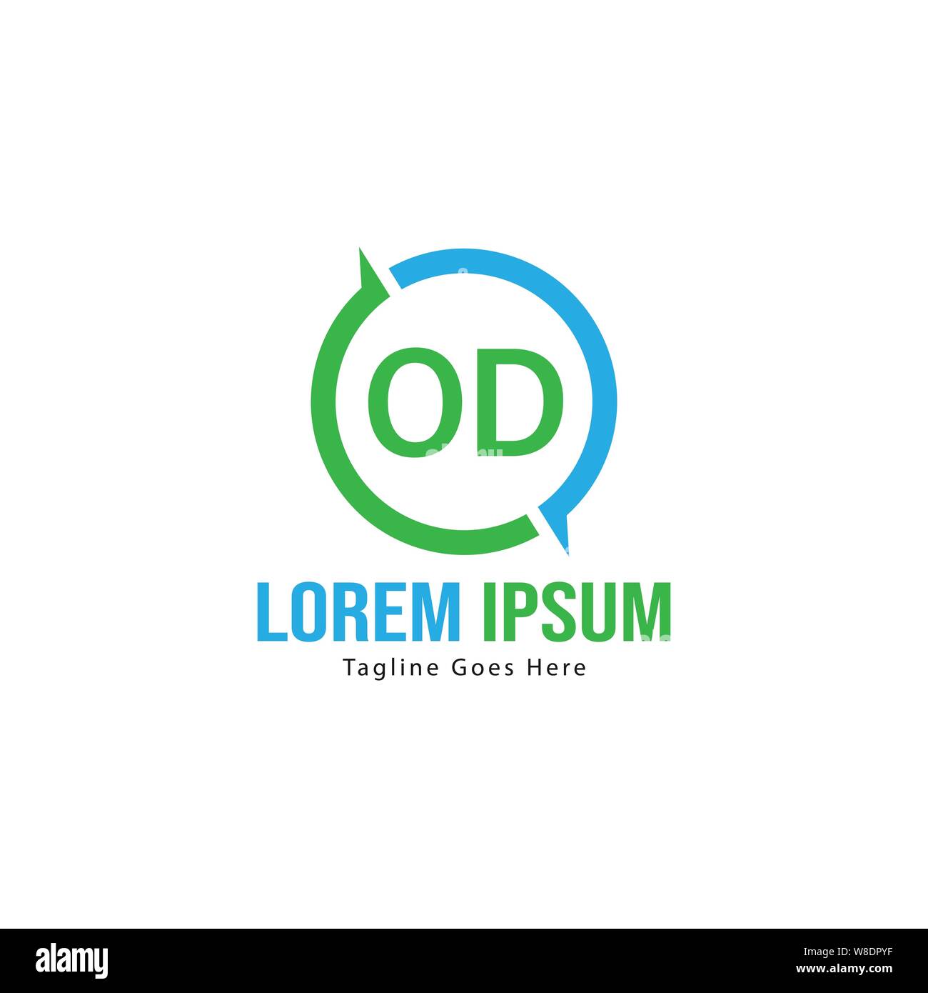 Initial OD logo template with modern frame. Minimalist OD letter logo ...