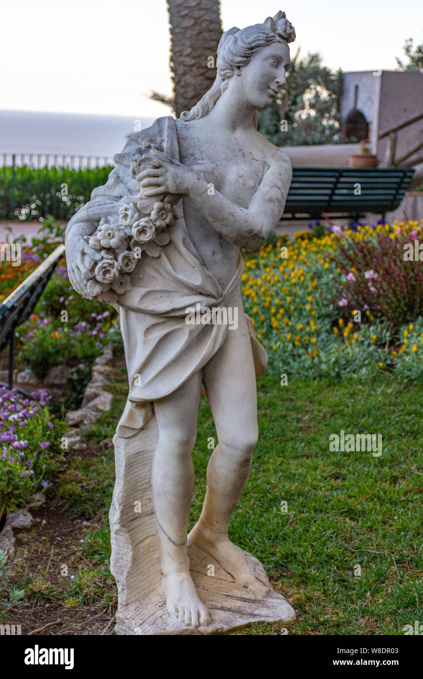Italy, Capri, statue in the gardens of Augustus Stock Photo - Alamy