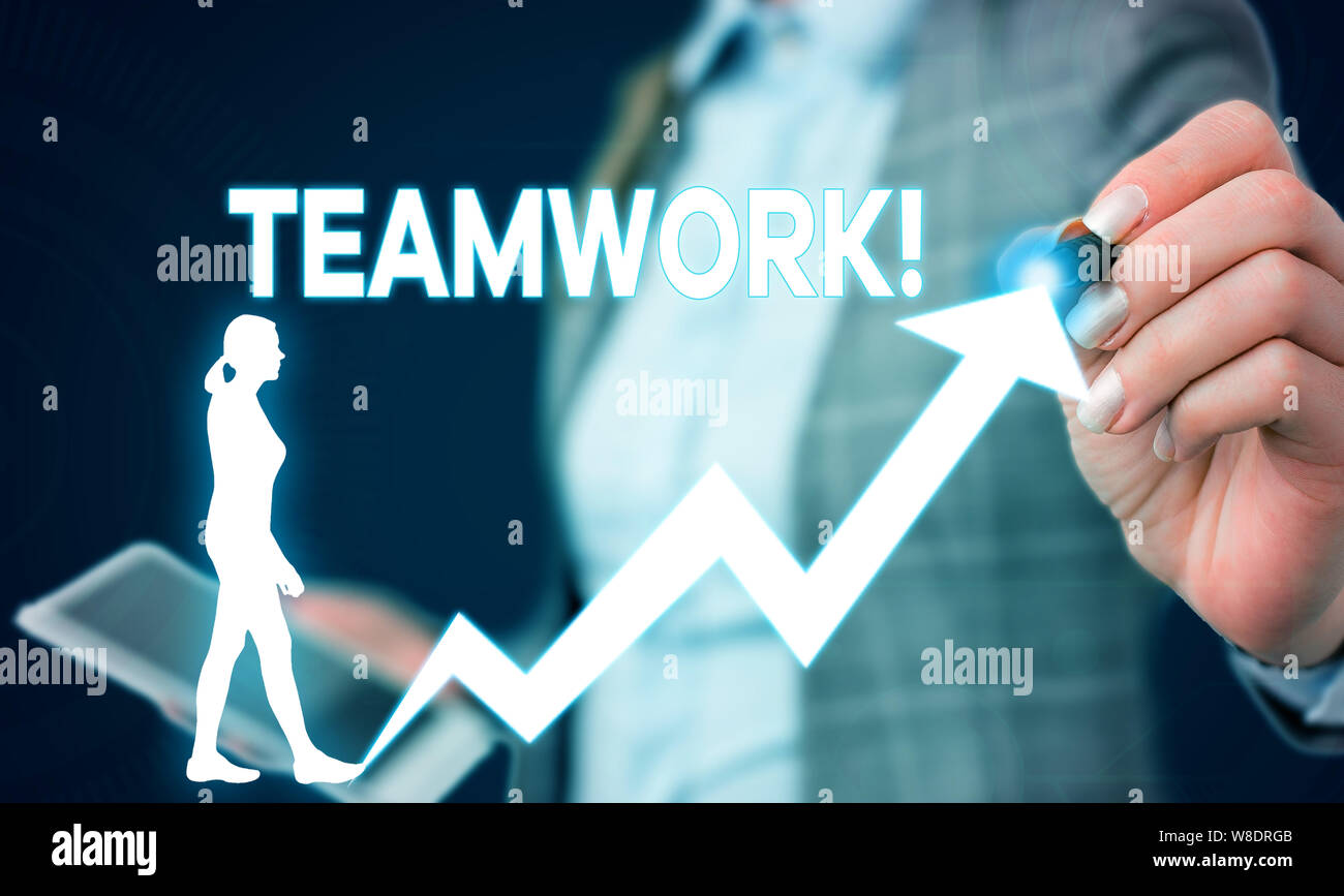 Writing note showing Teamwork. Business concept for combined action of ...