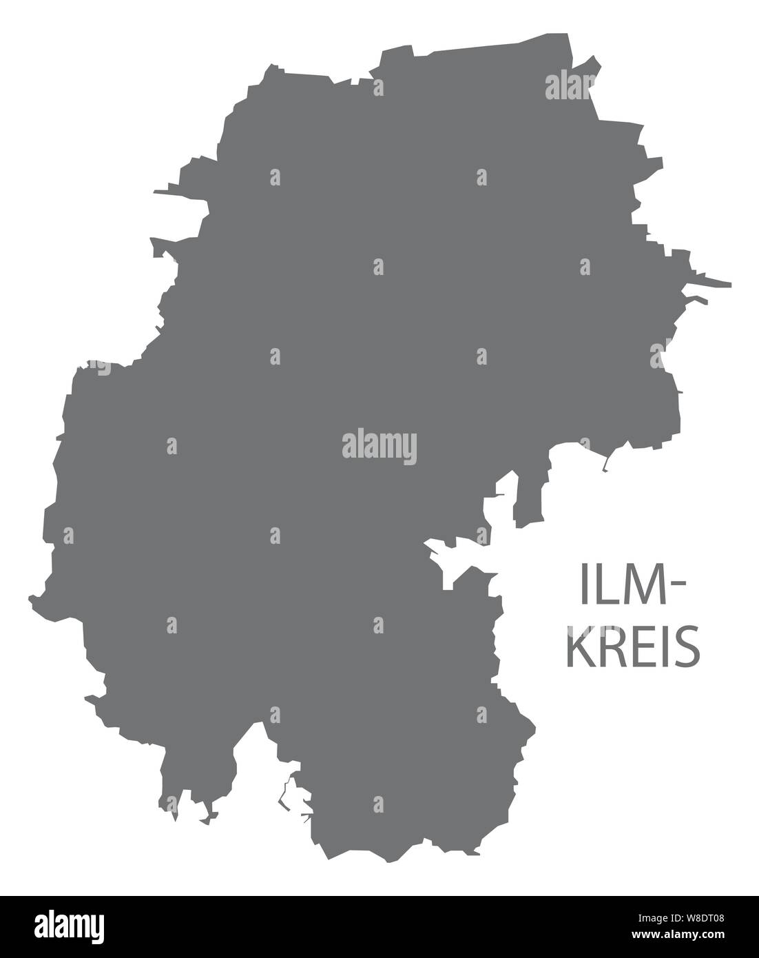 Ilm-Kreis grey county map of Thuringia Germany Stock Vector Image & Art ...