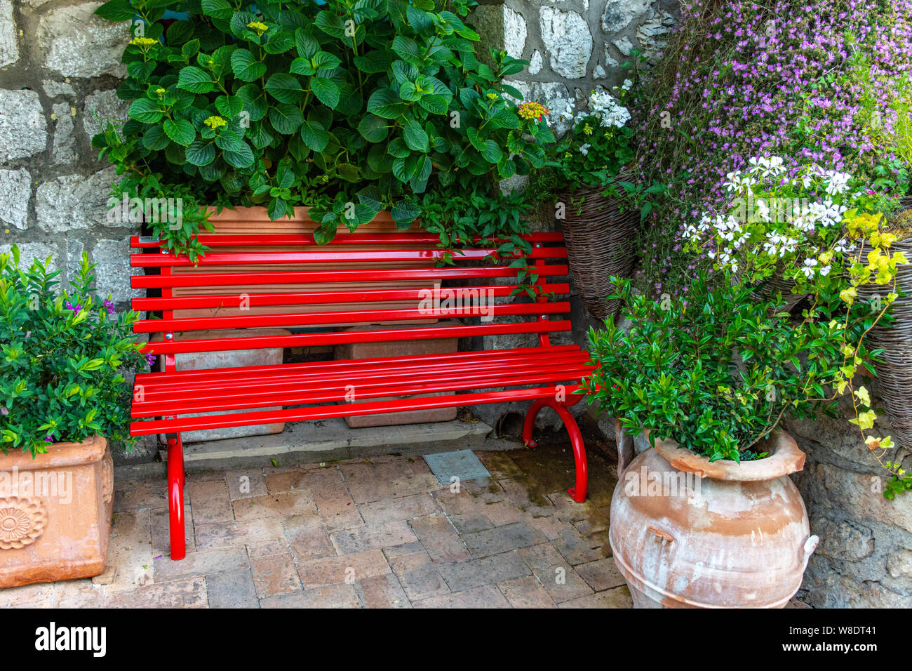Italy, Capri, plants and flowers in the typical streets Stock Photo - Alamy