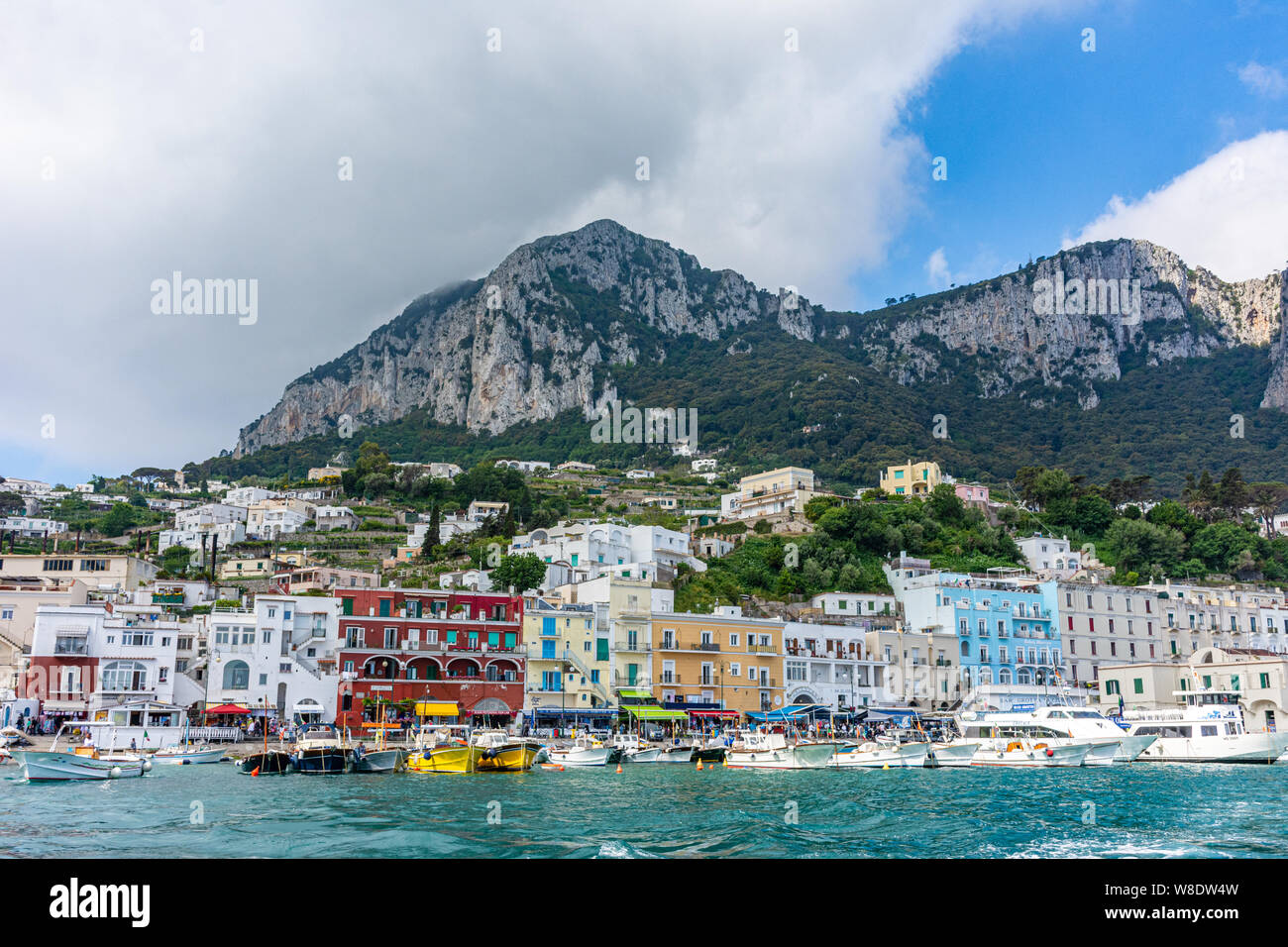 Italy, Capri, panoramic views from the boat during the tour of the ...