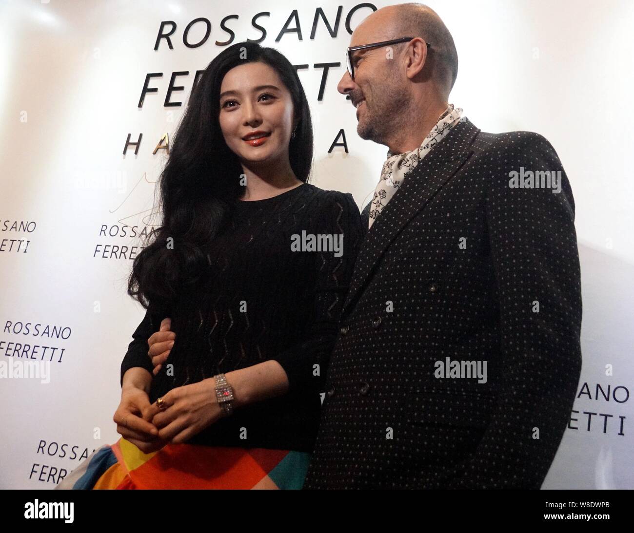 Chinese actress Fan Bingbing (left) poses with executive of Rossano ...