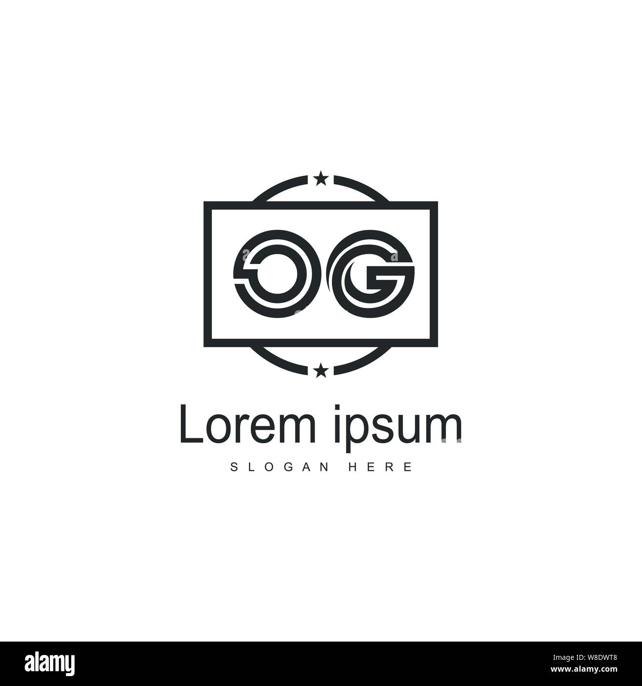 Initial OG logo template with modern frame. Minimalist OG letter logo ...
