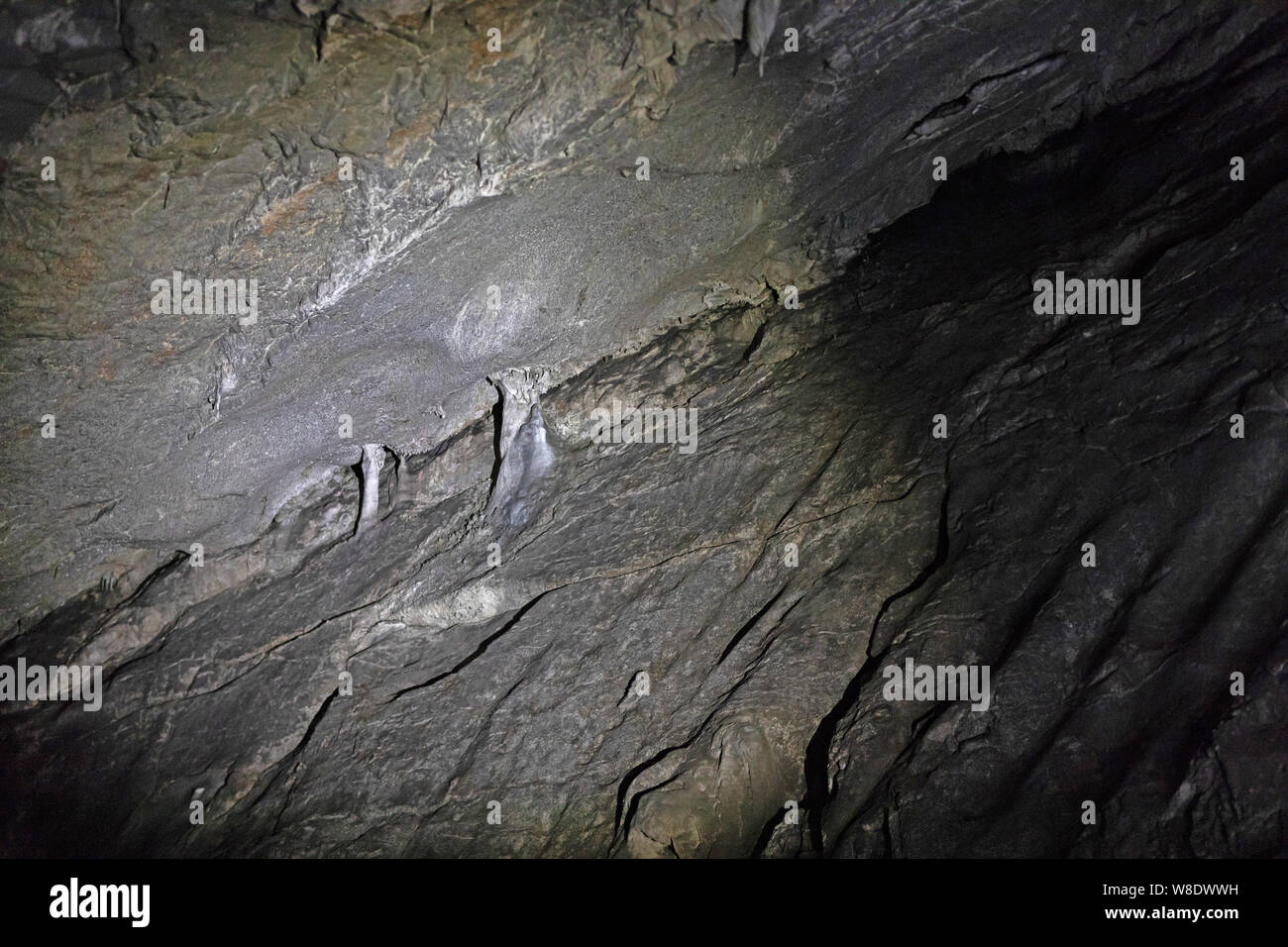 Cavern Cave formations and structures on the arches and walls of the ...