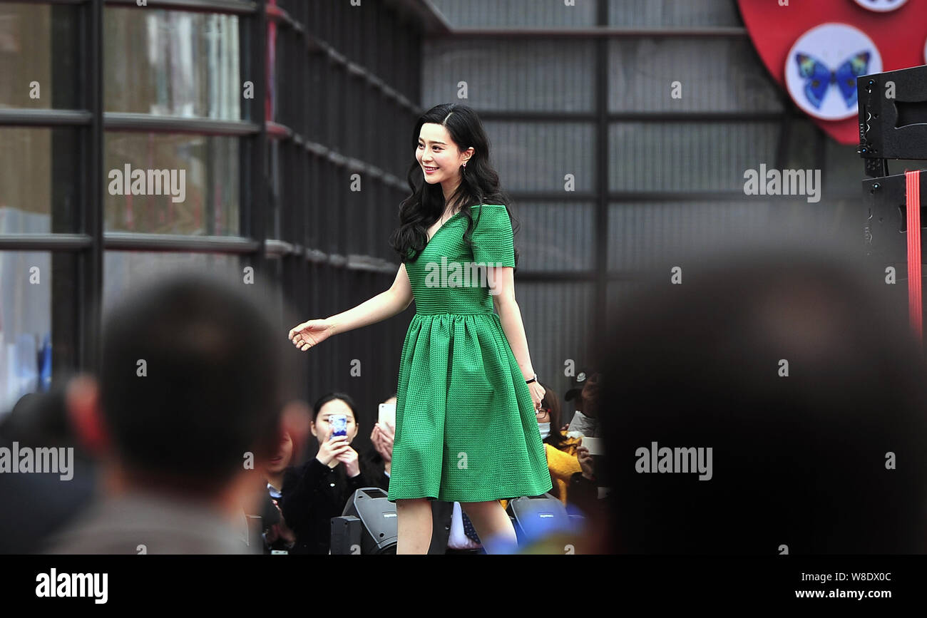 Chinese actress Fan Bingbing smiles during the opening ceremony for a ...