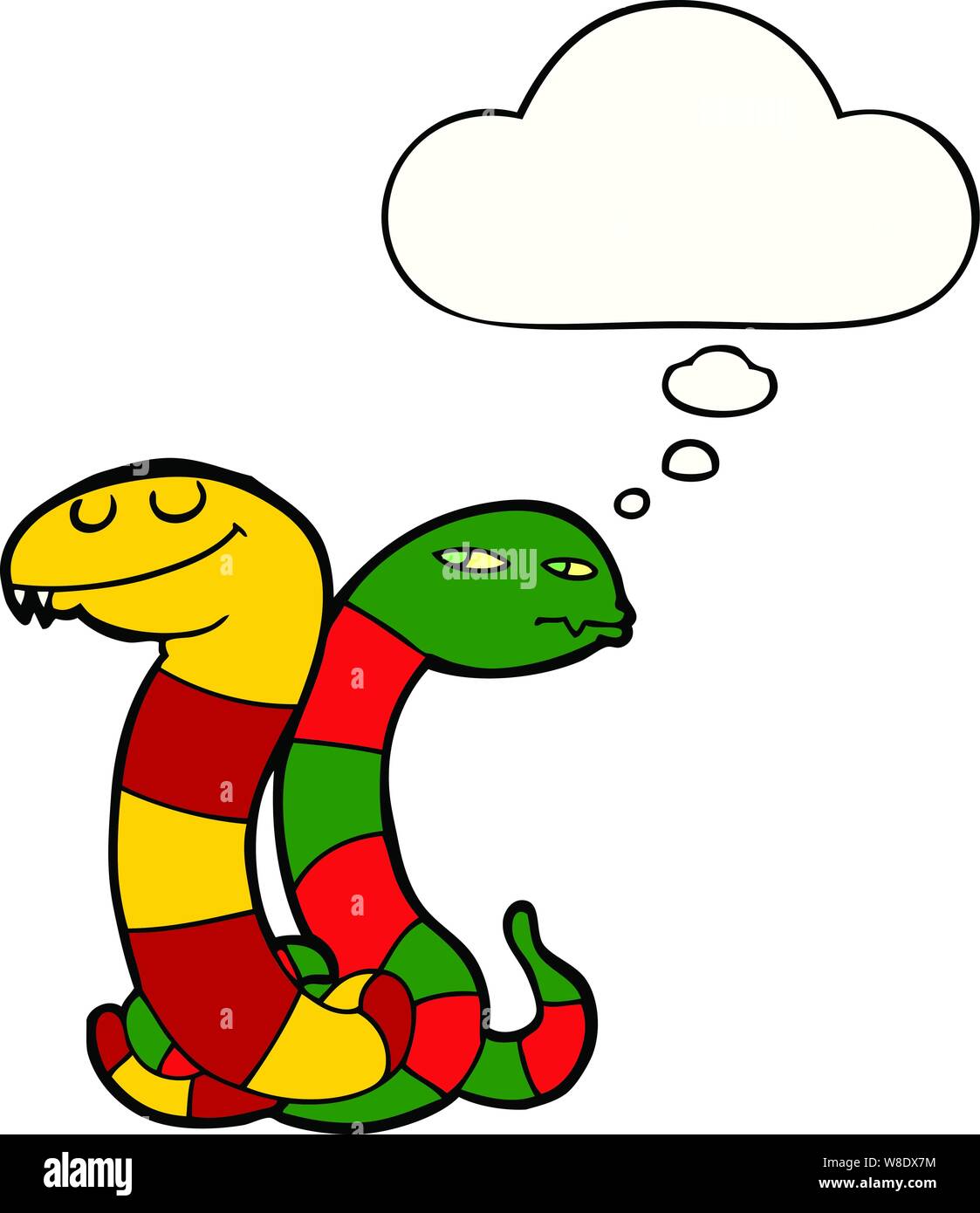 cartoon snakes with thought bubble Stock Vector Image & Art - Alamy