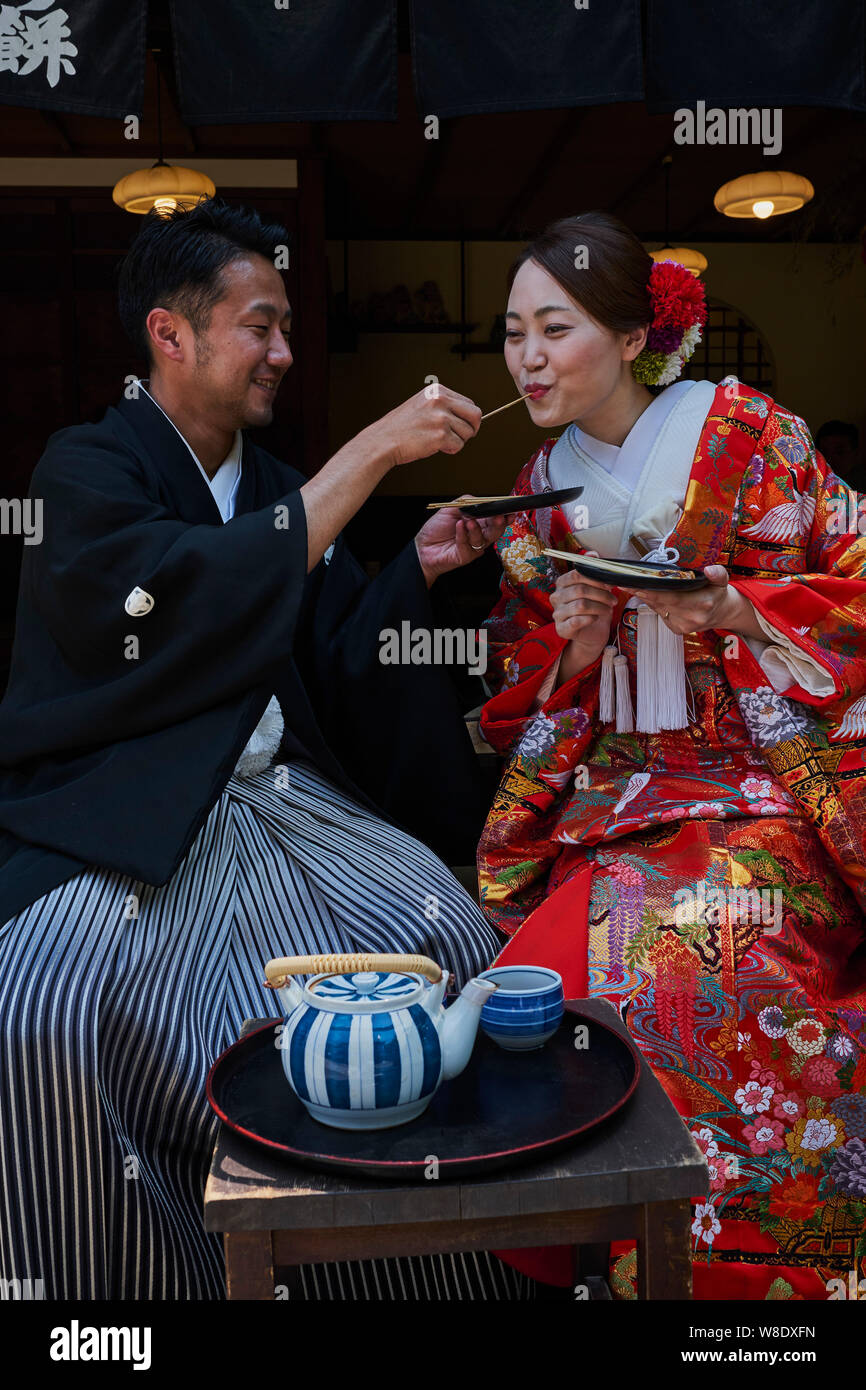 Japan, Honshu island, Kansai region, Kyoto, Kazariya-Aburi-Mochi tea ...