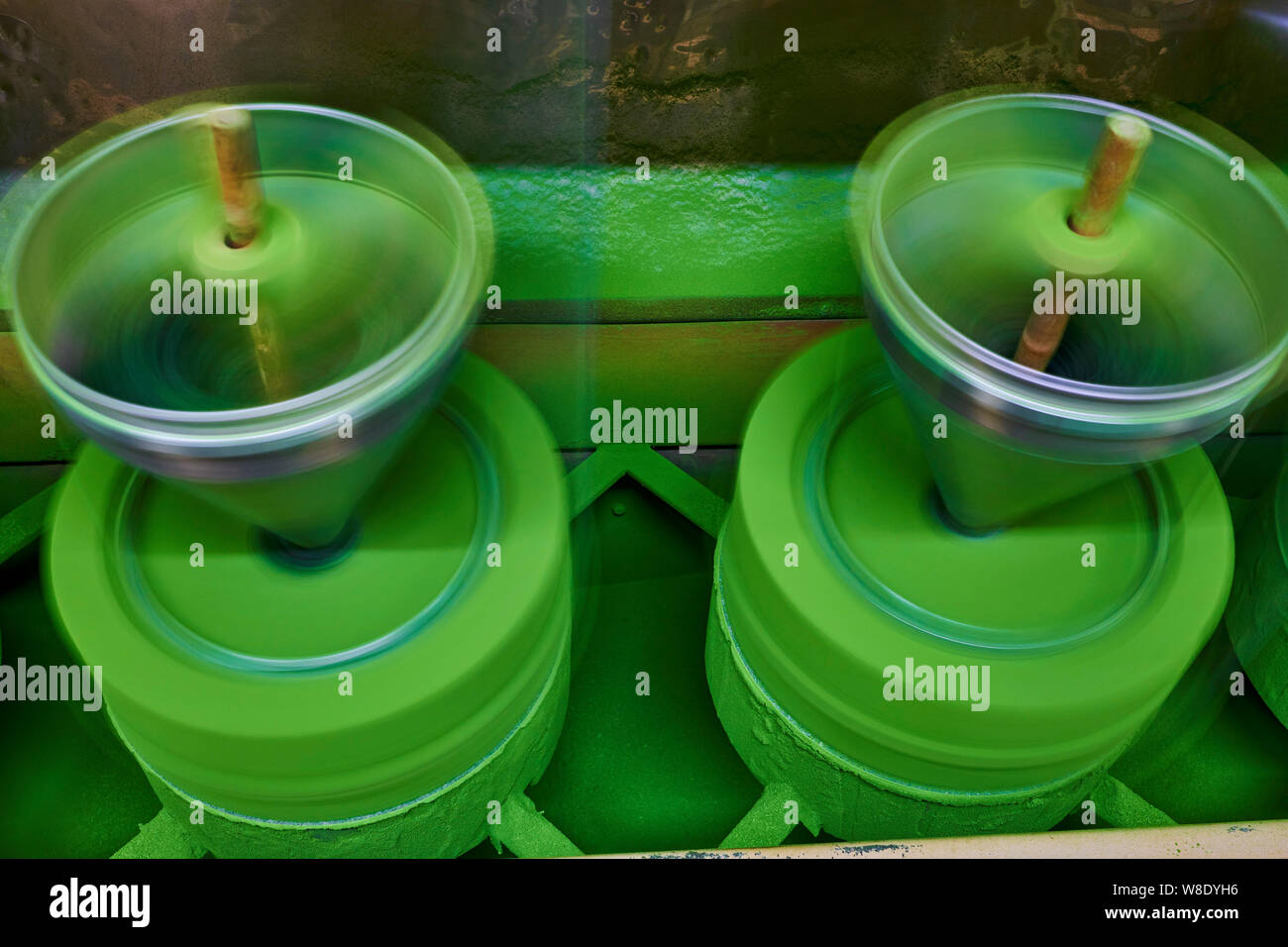 Japan, Honshu island, Kansai region, Uji, tea factory, matcha tea mill ...