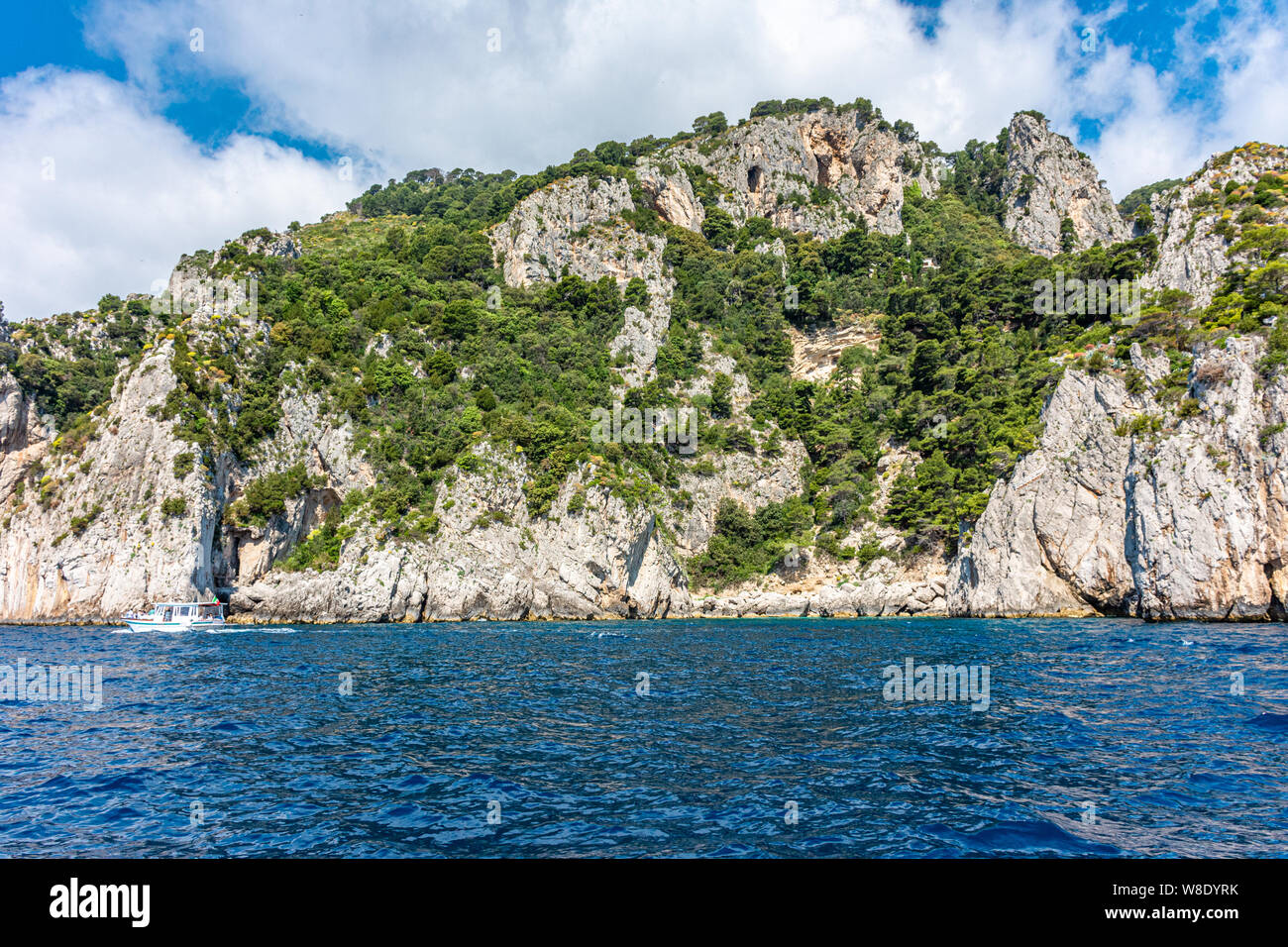 Italy, Capri, panoramic views from the boat during the tour of the ...