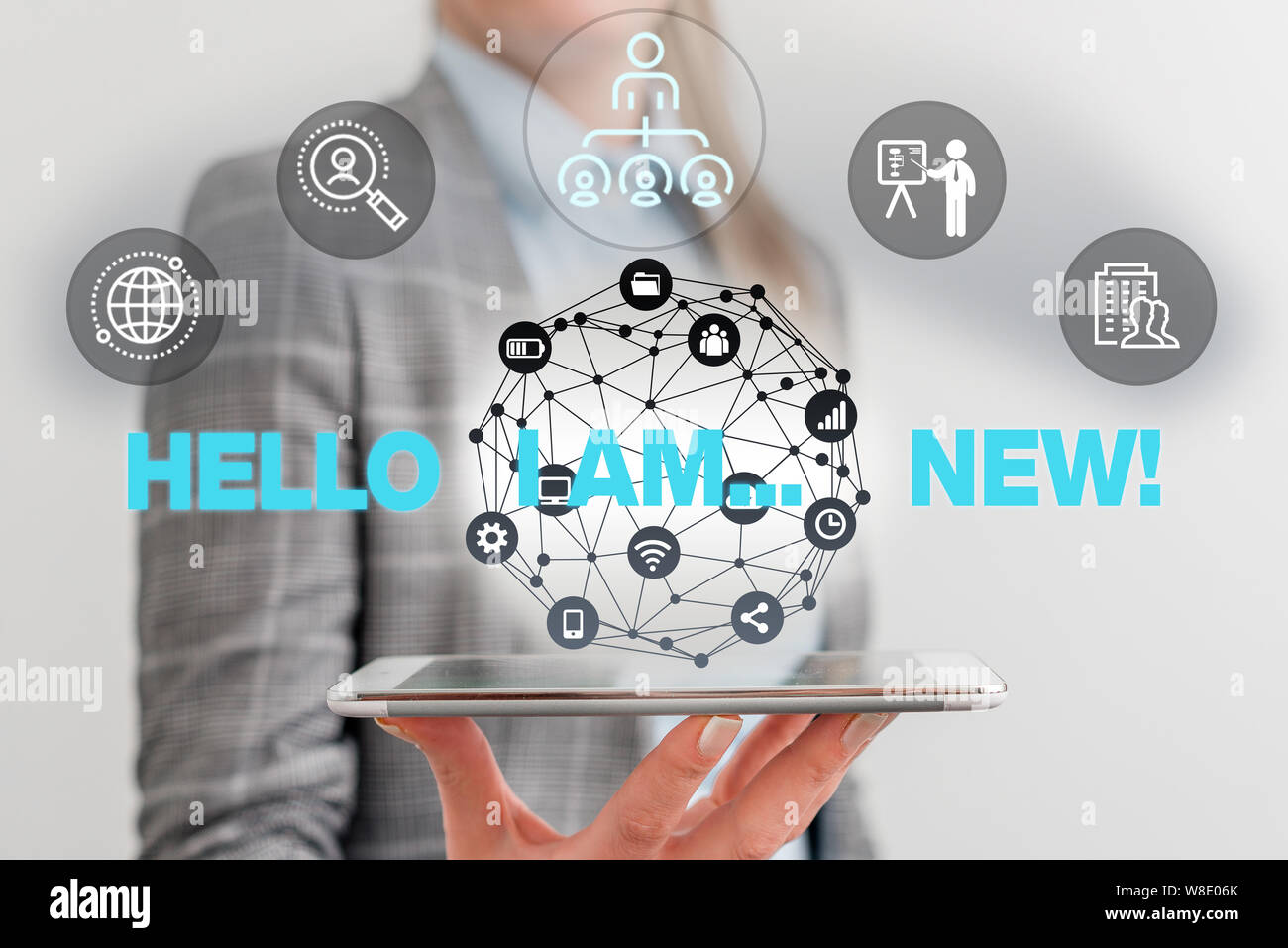 Handwriting text Hello I Am New. Conceptual photo used as greeting or ...
