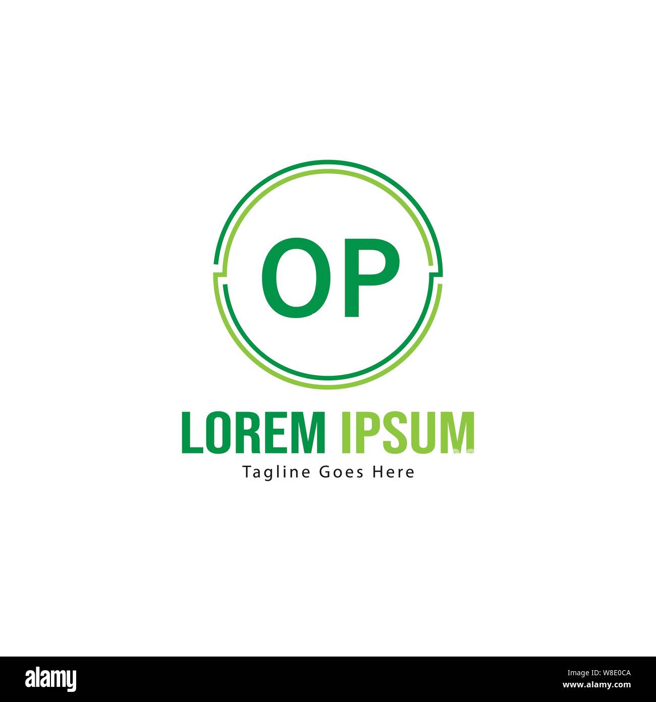 Initial OP logo template with modern frame. Minimalist OP letter logo ...