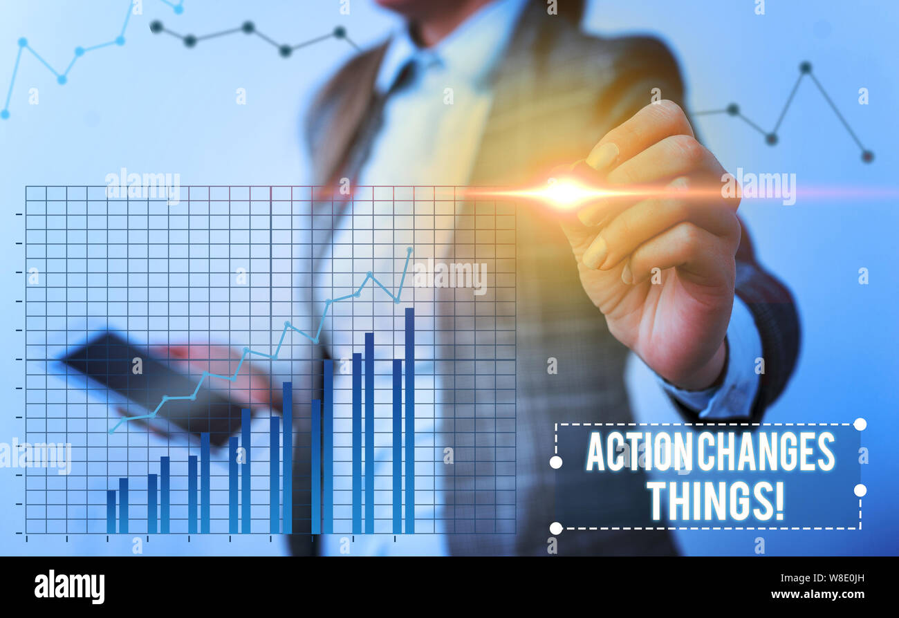 Conceptual hand writing showing Action Changes Things. Concept meaning ...