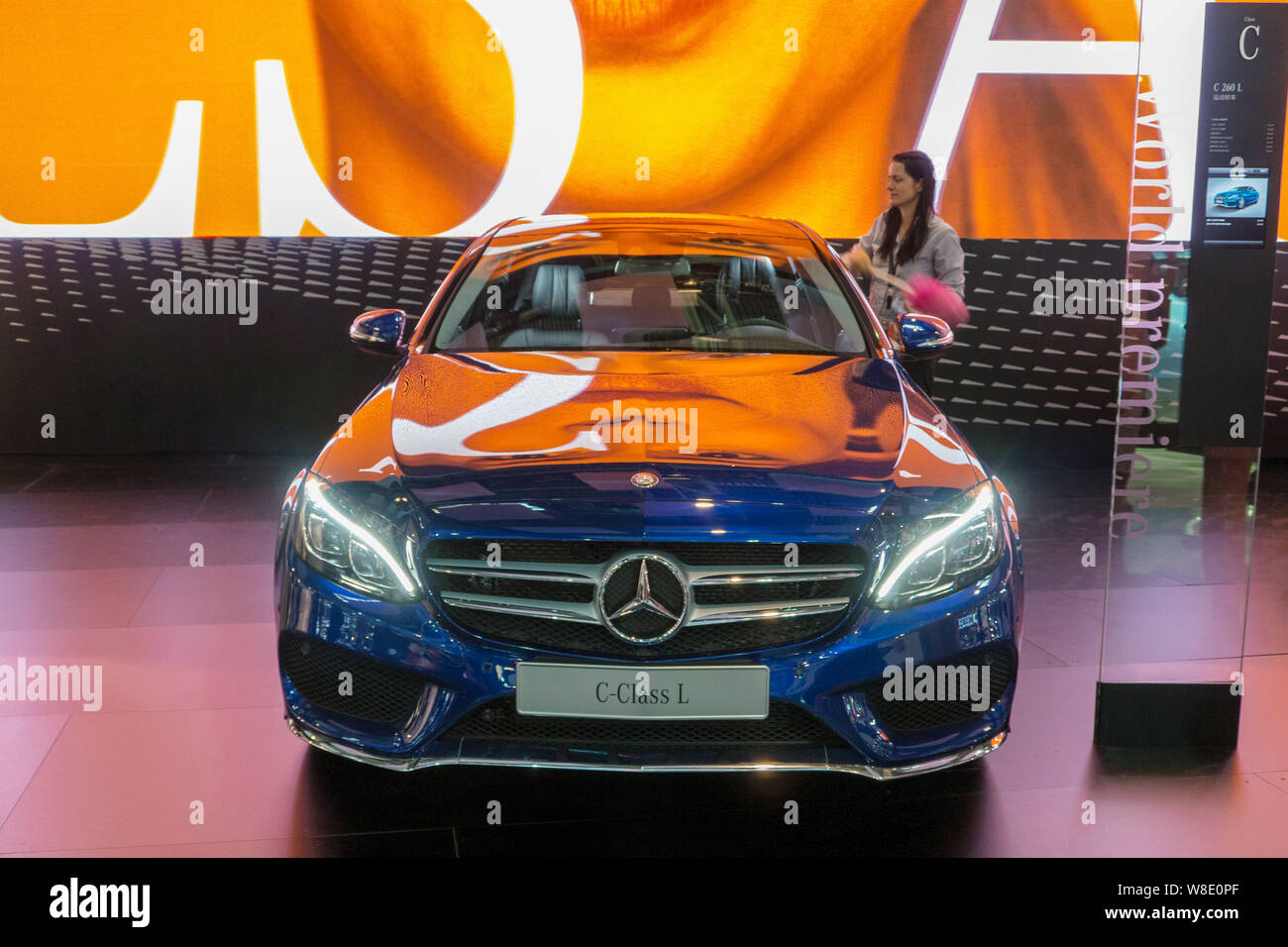 --FILE--A Mercedes-Benz C-Class L is displayed during the 13th Beijing ...