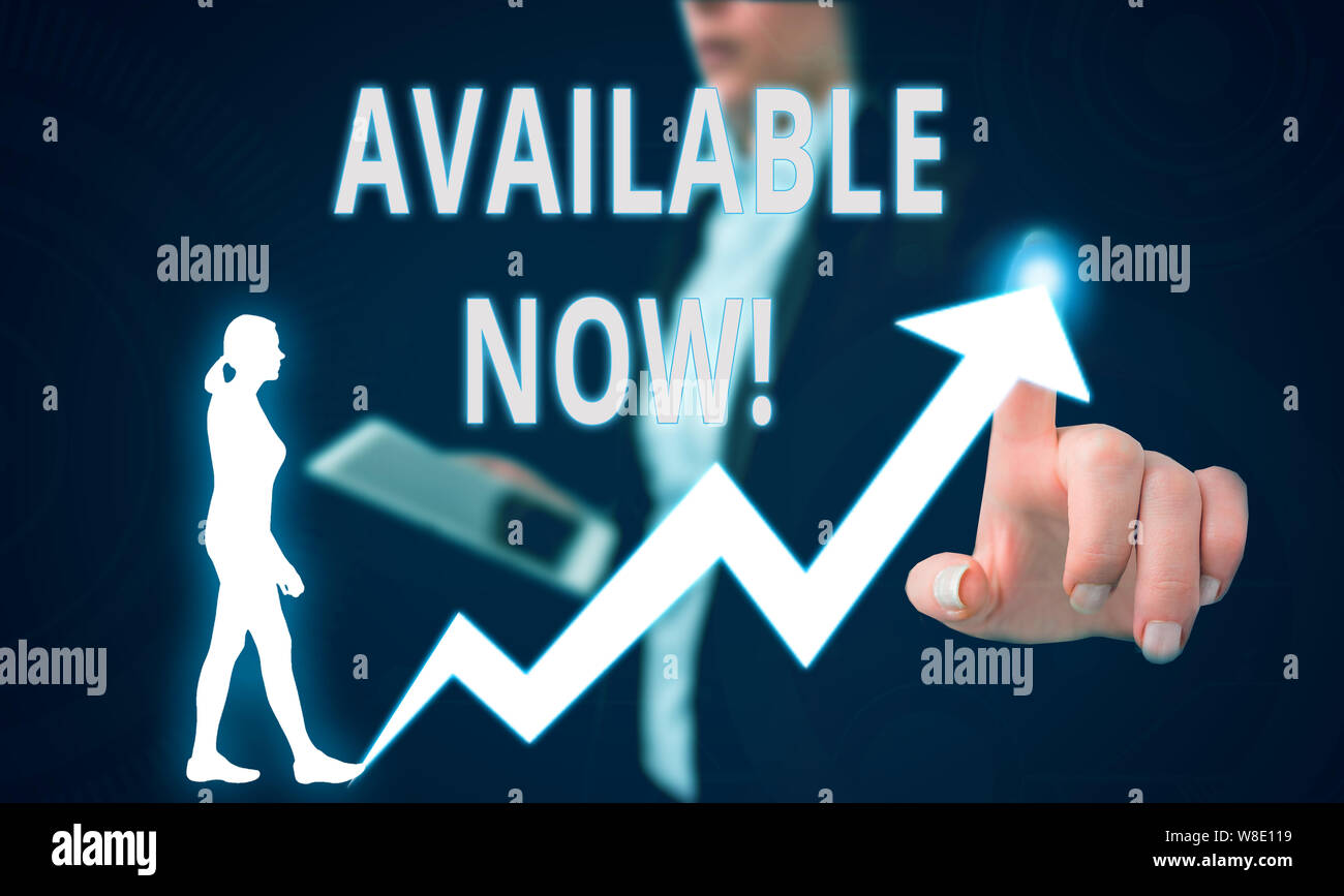 Text sign showing Available Now. Business photo text you can find it ...