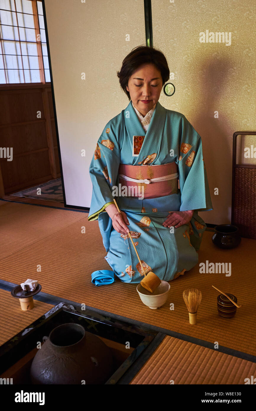 Japan, Honshu island, Kansai region, Kyoto, tea ceremony, tea matcha ...