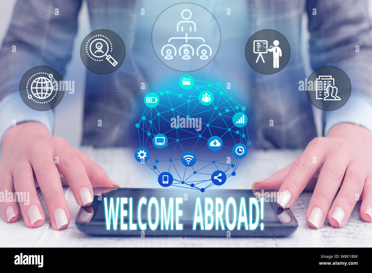 Conceptual hand writing showing Welcome Abroad. Concept meaning ...