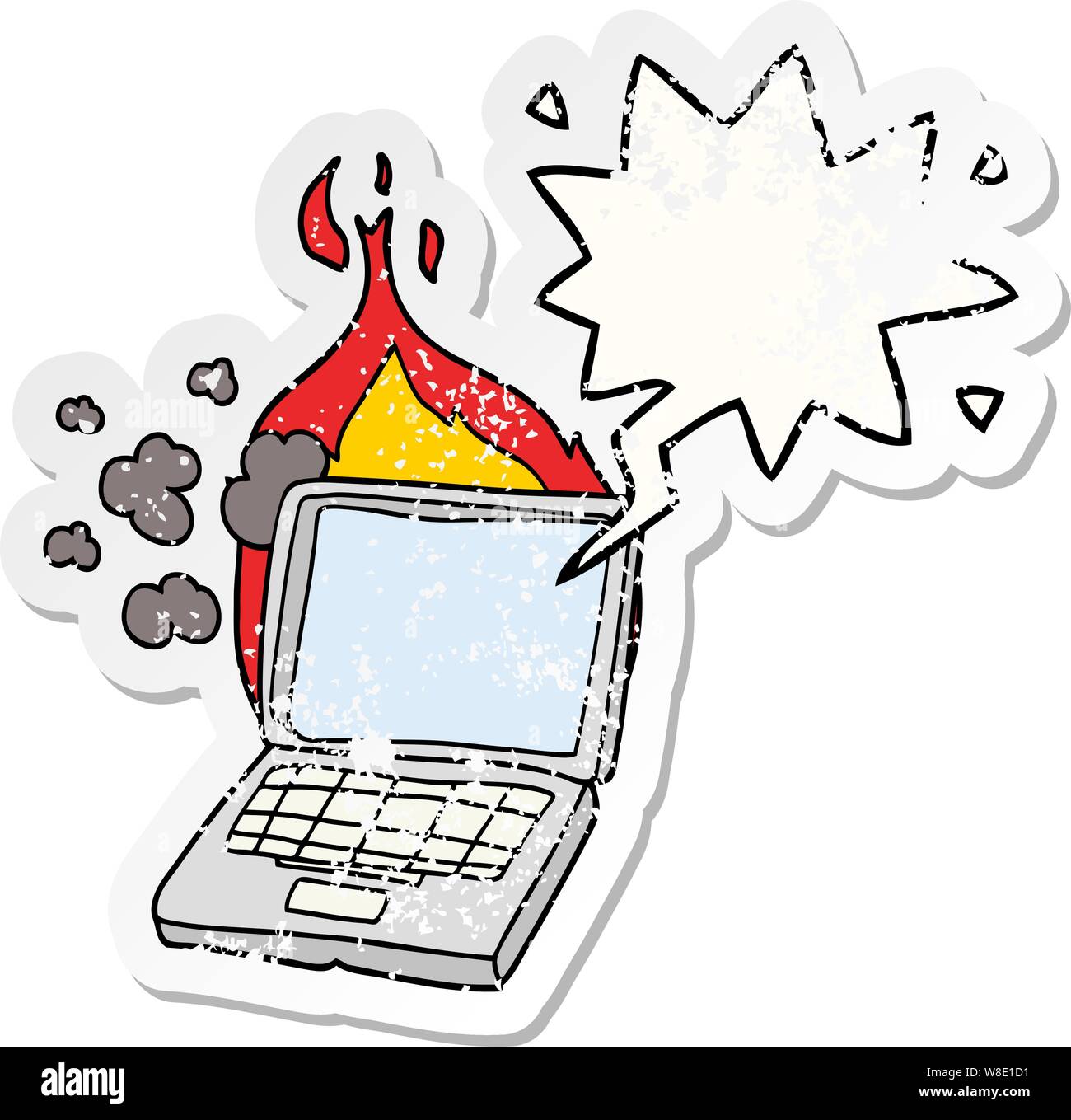 Freehand drawn cartoon broken computer hi-res stock photography and ...