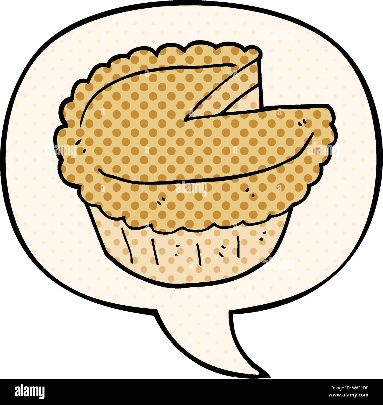 cartoon pie with speech bubble in comic book style Stock Vector Image ...