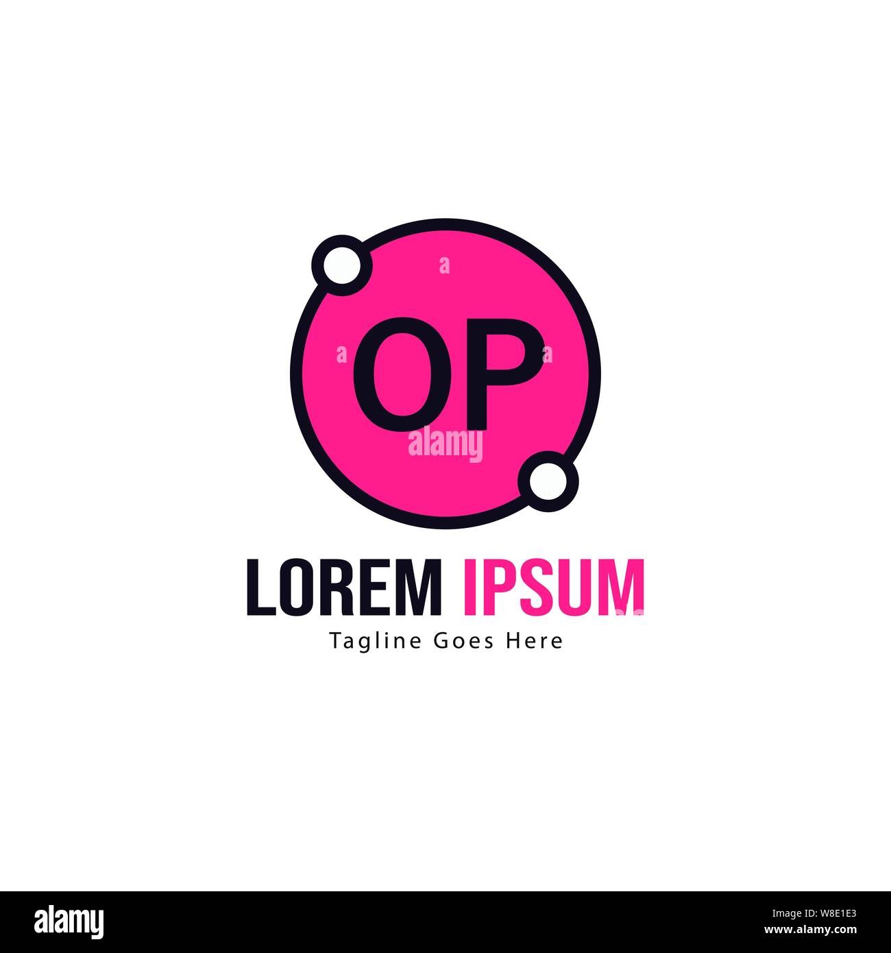 Initial OP logo template with modern frame. Minimalist OP letter logo ...
