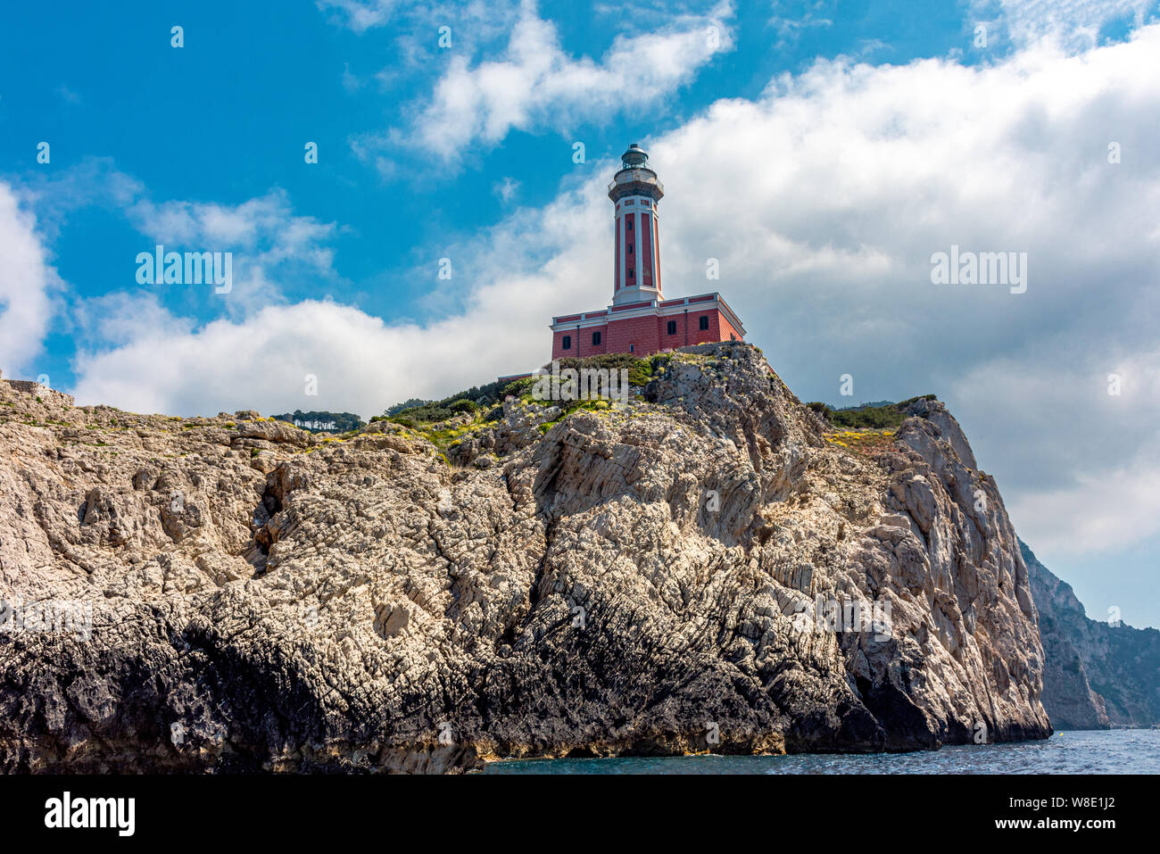 Italy, Capri, panorama of the lighthouse on the rocks Stock Photo - Alamy