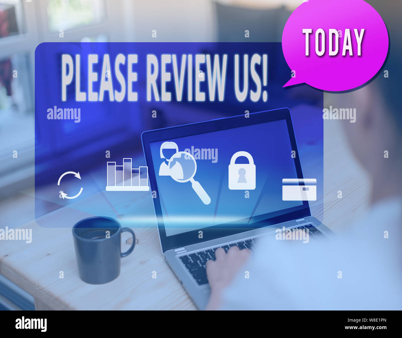 Text sign showing Please Review Us. Business photo text situation or ...
