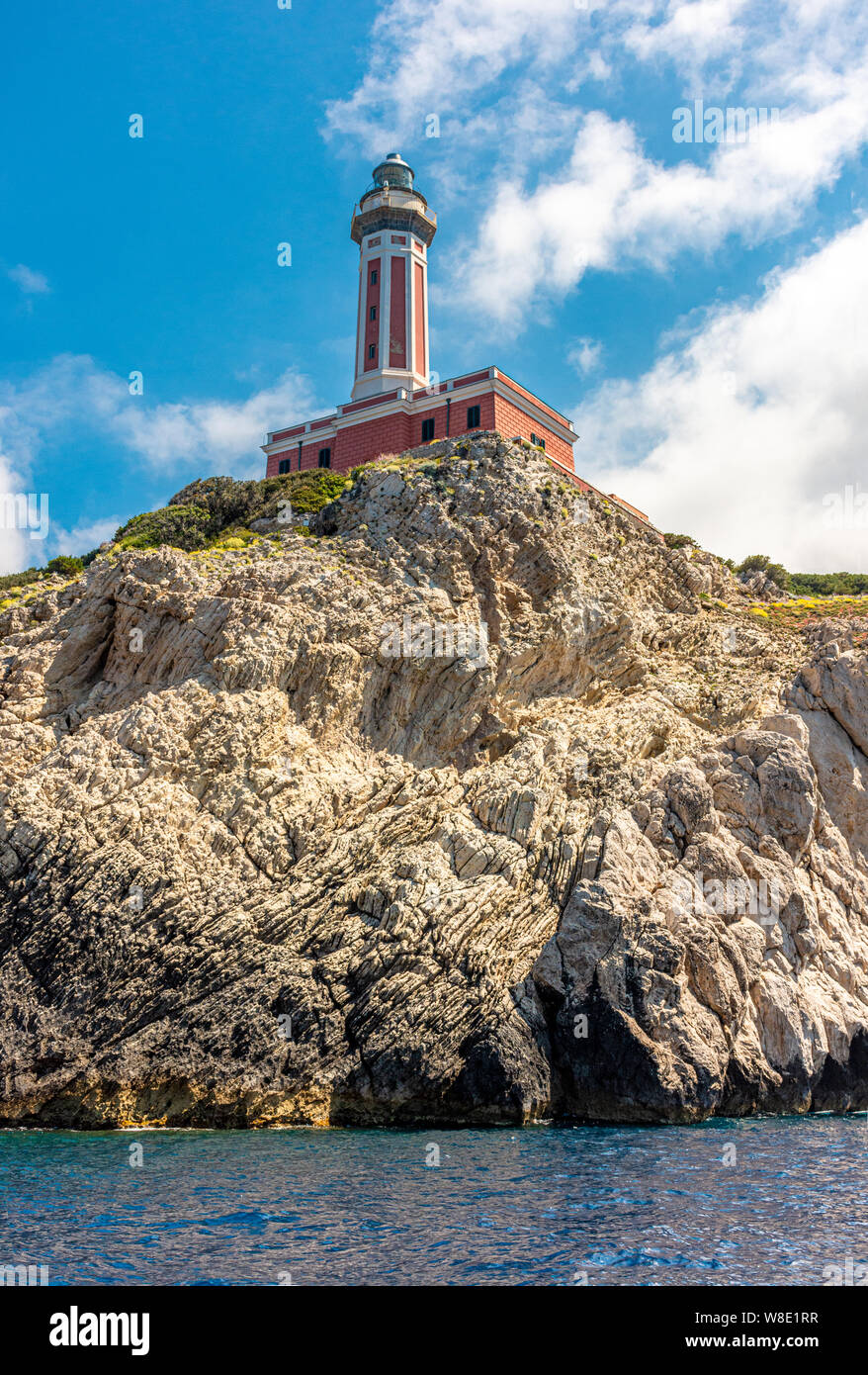 Italy, Capri, panorama of the lighthouse on the rocks Stock Photo - Alamy