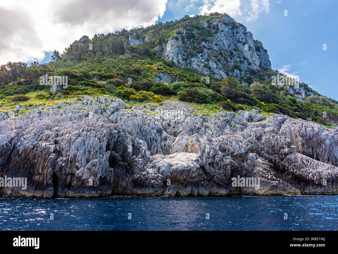 Italy, Capri, panoramic views from the boat during the tour of the ...