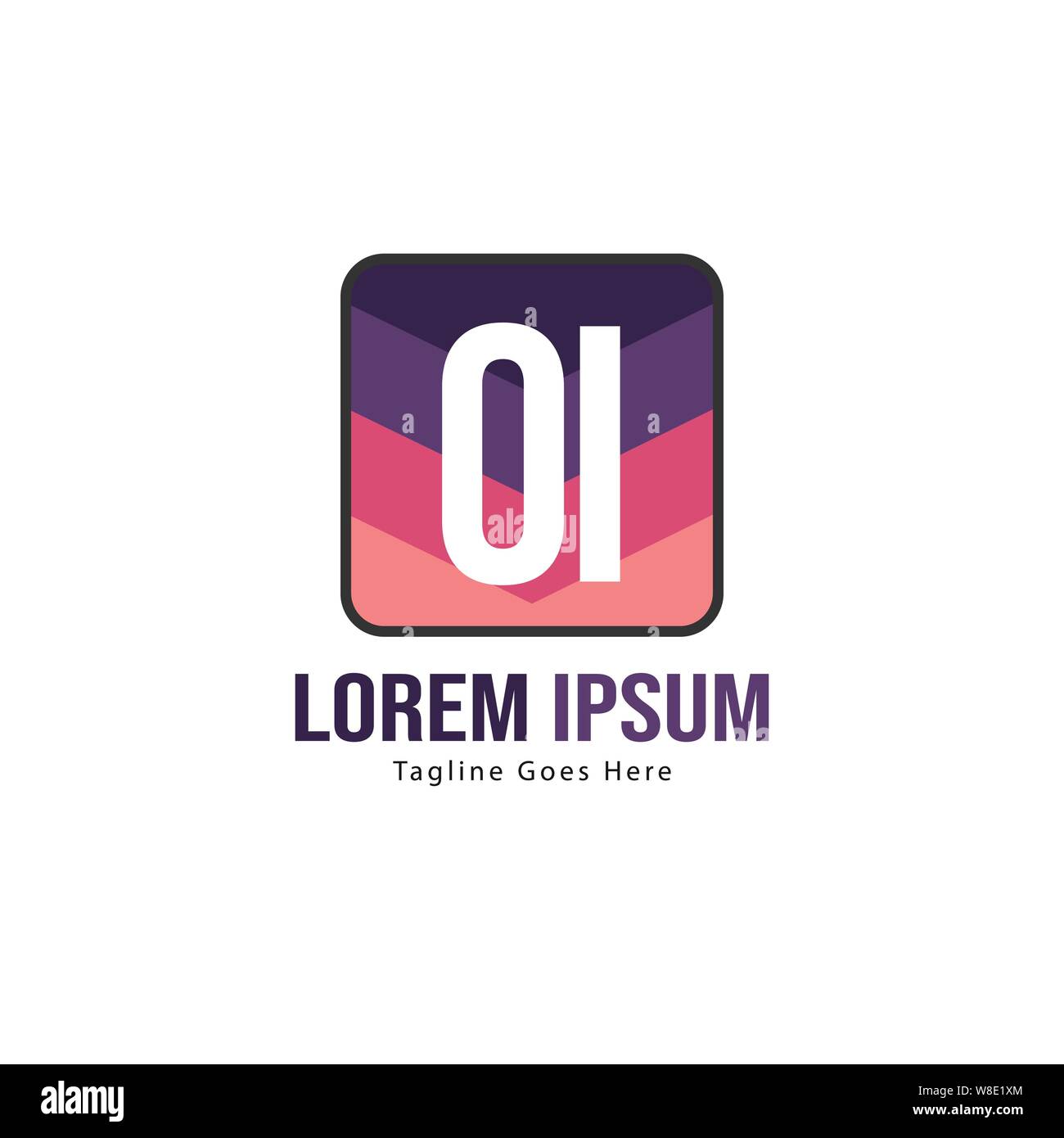 Initial OI logo template with modern frame. Minimalist OI letter logo ...