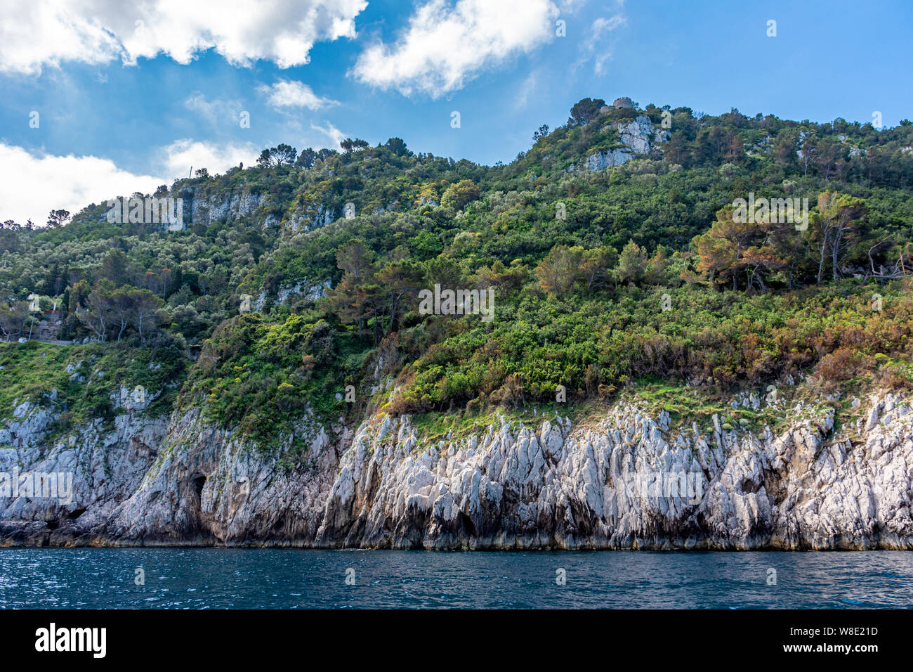 Italy, Capri, panoramic views from the boat during the tour of the ...
