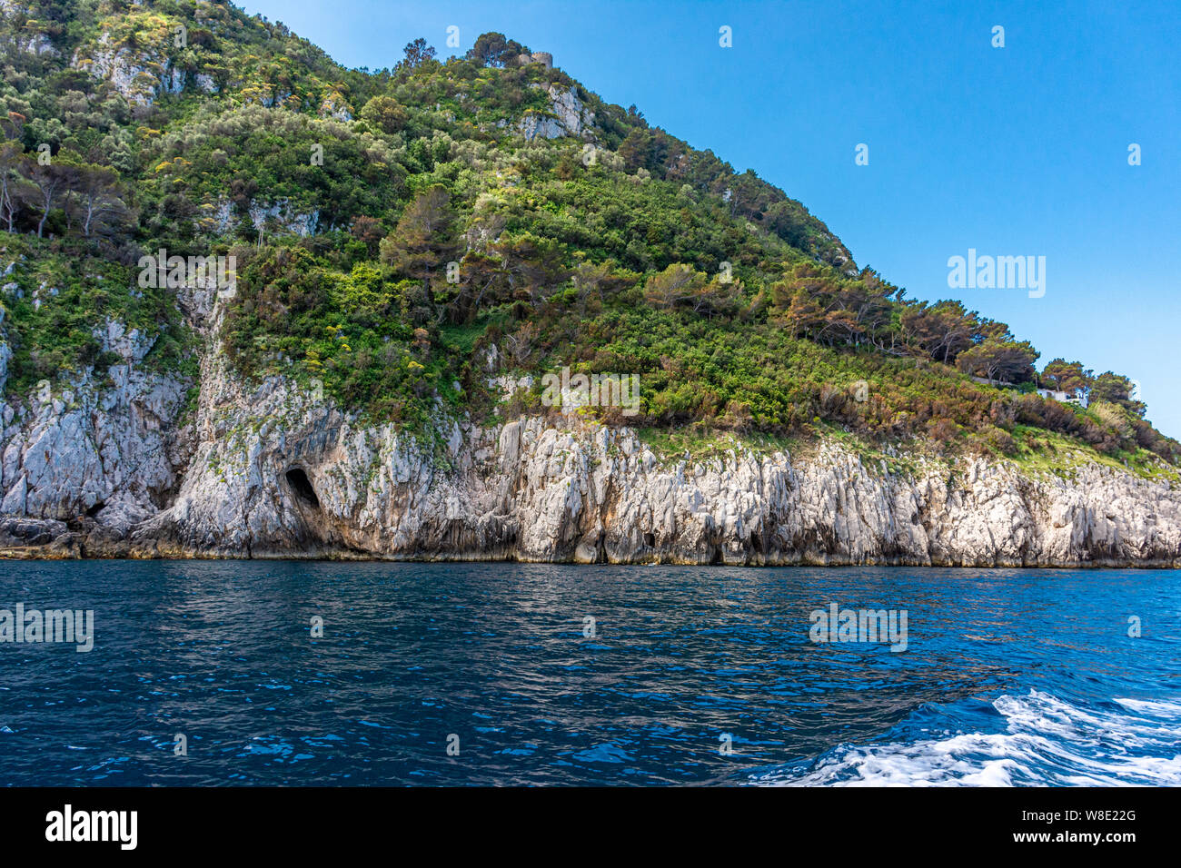 Italy, Capri, panoramic views from the boat during the tour of the ...