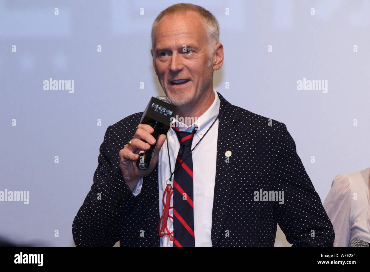 American director Alan Taylor speaks during a premiere for his movie ...