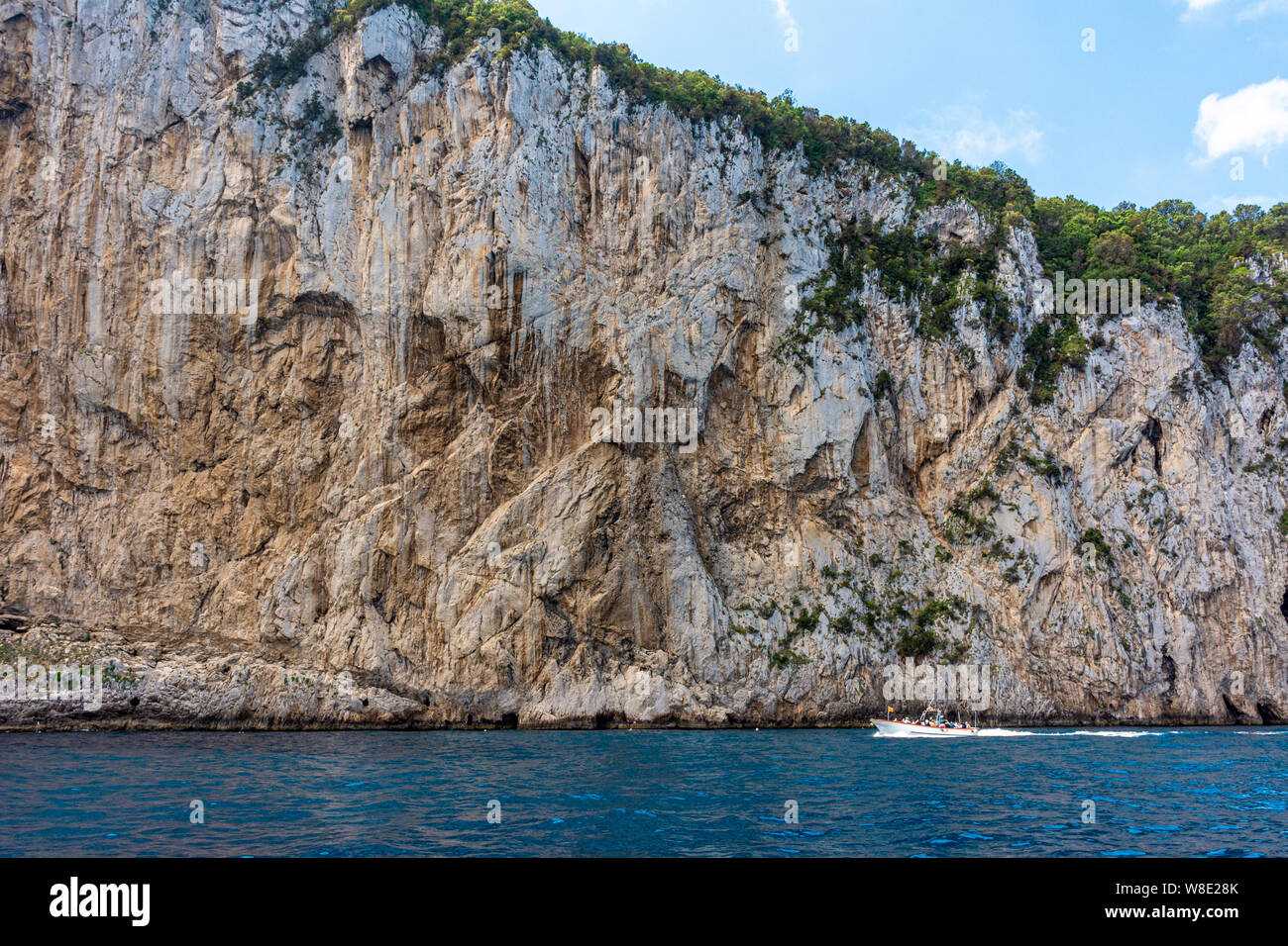 Italy, Capri, panoramic views from the boat during the tour of the ...