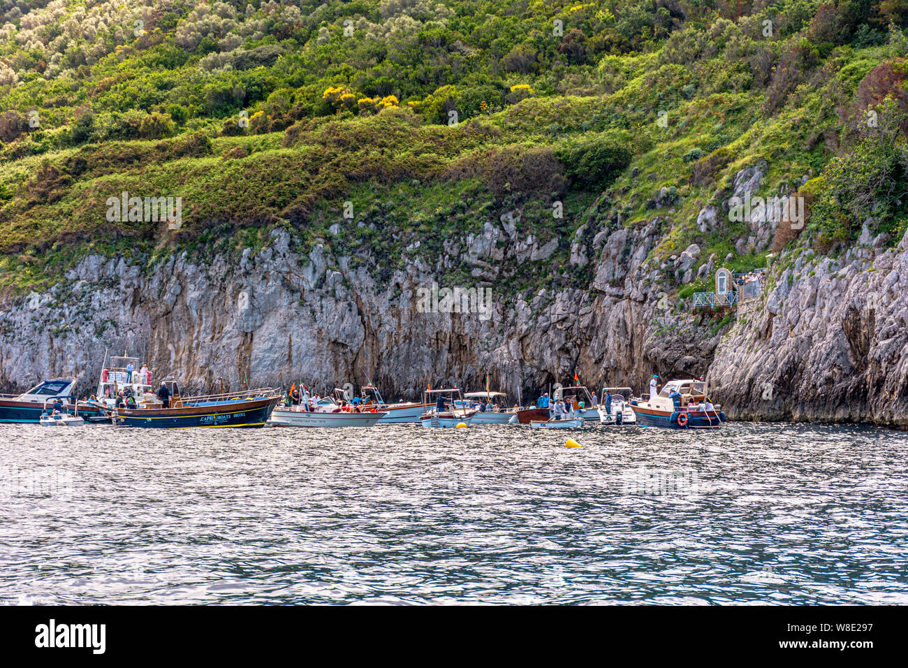 Italy, Capri, panoramic views from the boat during the tour of the ...