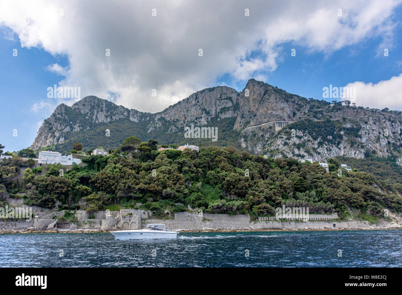 Italy, Capri, panoramic views from the boat during the tour of the ...