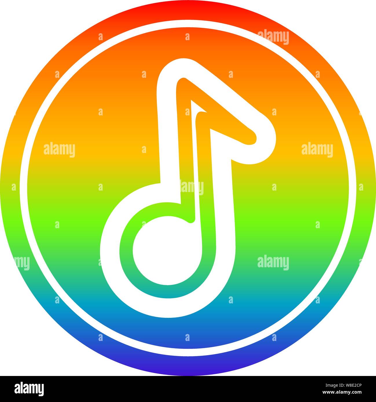 musical note circular icon with rainbow gradient finish Stock Vector ...