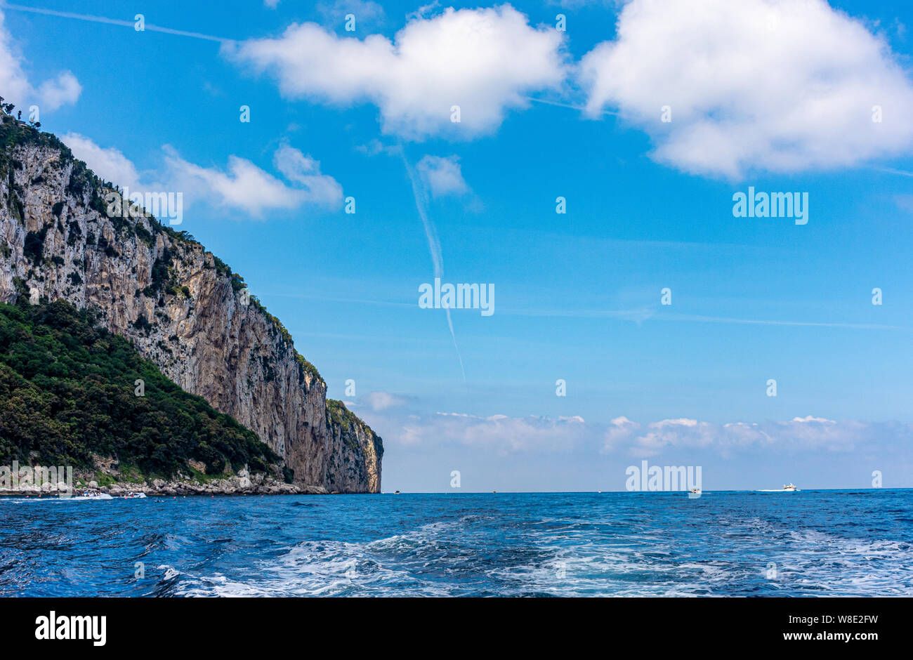 Italy, Capri, panoramic views from the boat during the tour of the ...