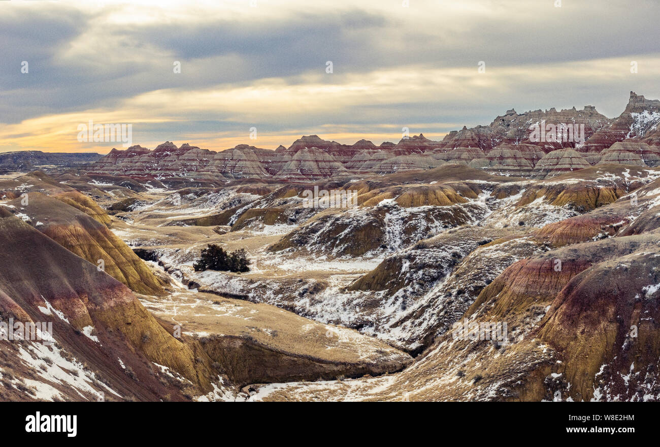 Badlands National Park is in South Dakota. Its dramatic landscapes span ...