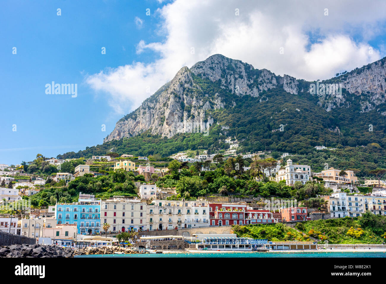 Italy, Capri, panoramic views from the boat during the tour of the ...