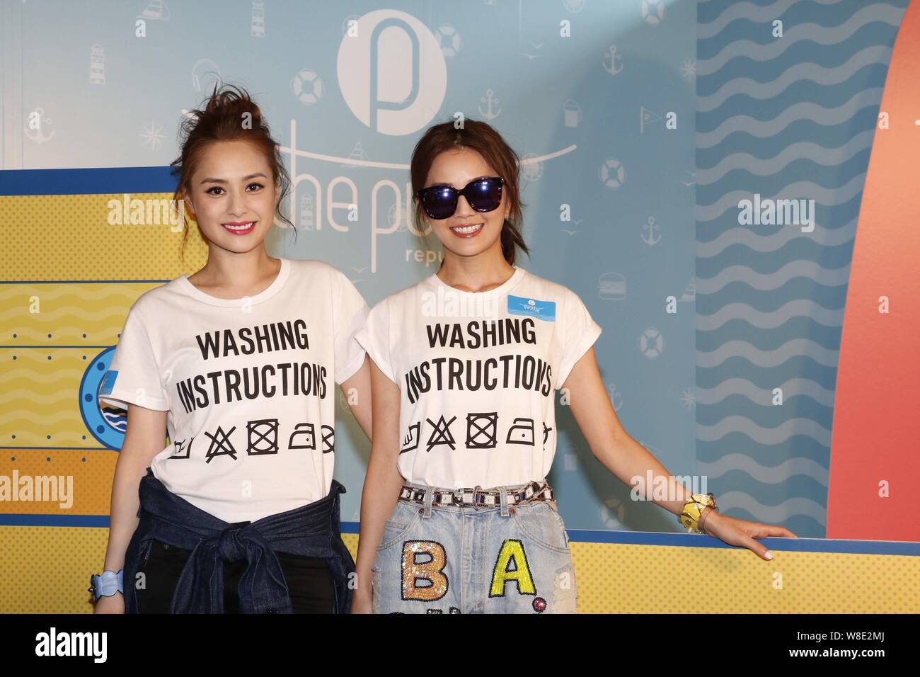 Singers and actresses Gillian Chung, left, and Charlene Choi of Hong ...