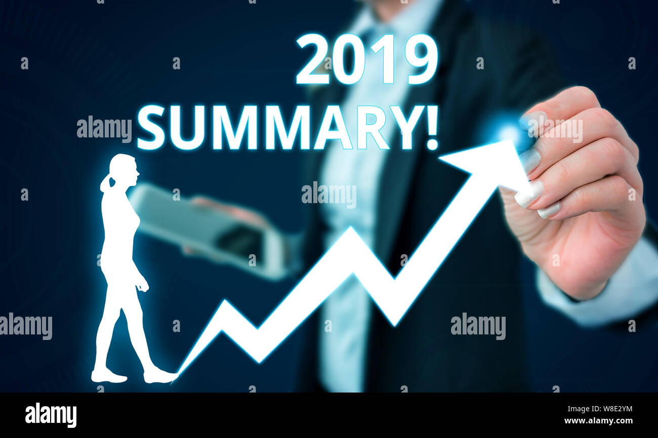 Conceptual hand writing showing 2019 Summary. Concept meaning ...