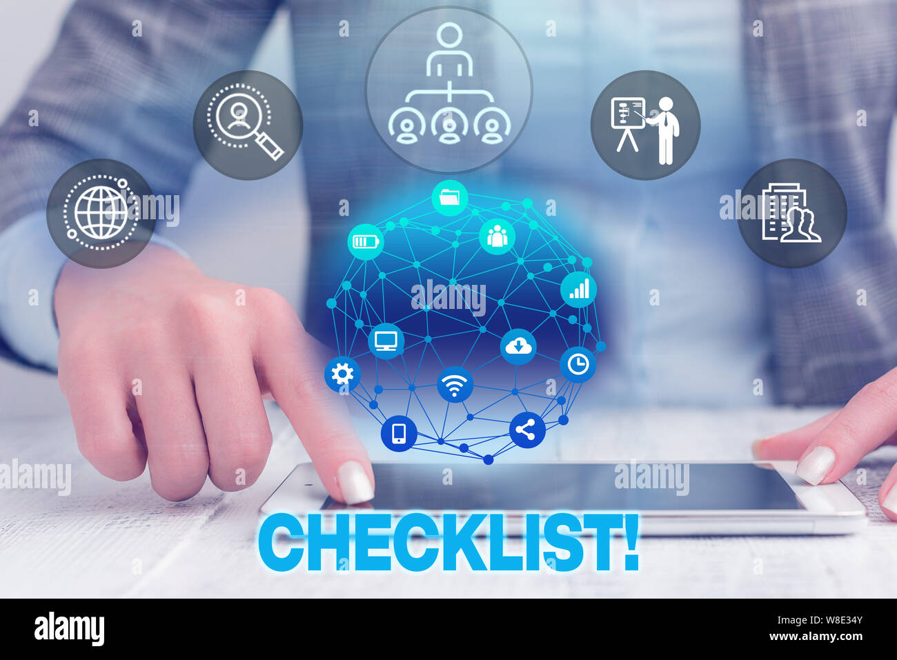 Text sign showing Checklist. Business photo text list items required ...