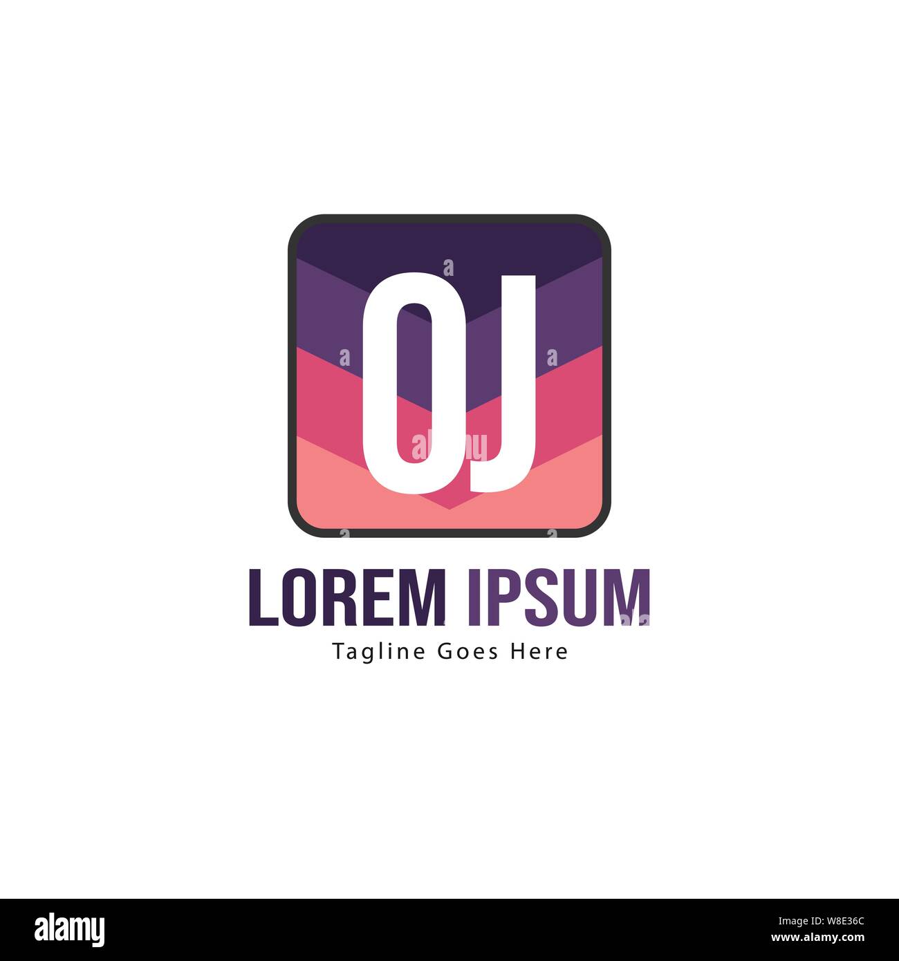 Initial OJ logo template with modern frame. Minimalist OJ letter logo vector illustration design ...