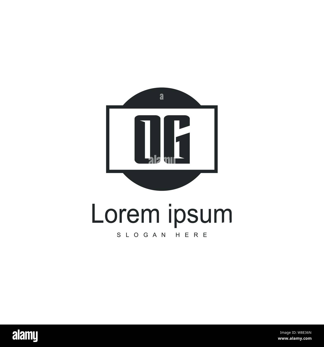 Initial OG logo template with modern frame. Minimalist OG letter logo ...