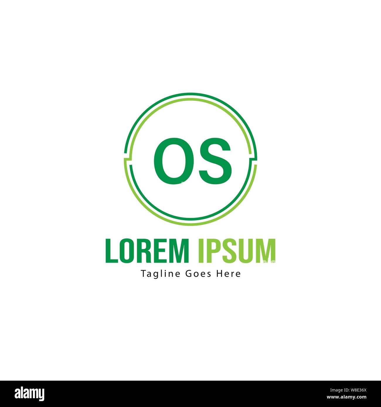 Initial OS logo template with modern frame. Minimalist OS letter logo ...